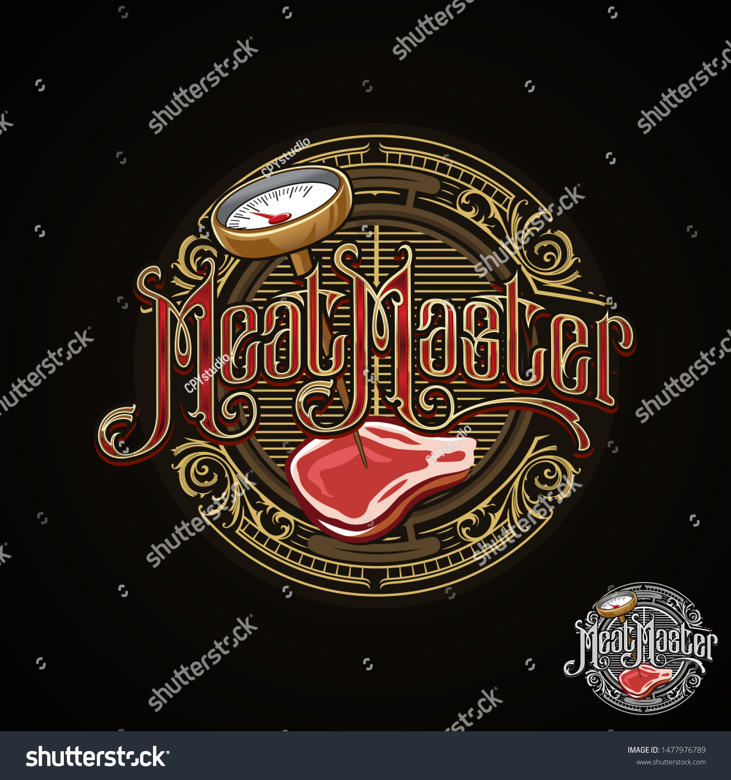 Meat Master Classic Retro Logo: Vector có sẵn (miễn phí bản quyền ...