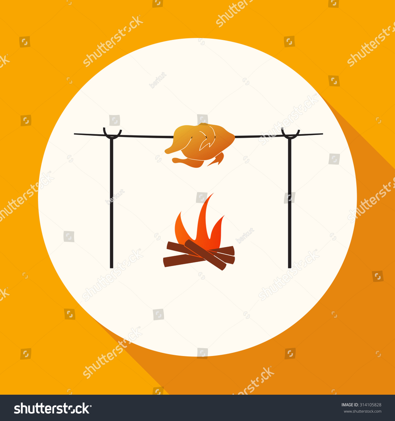 Meat On Fire Icon Stock Vector (Royalty Free) 314105828 | Shutterstock