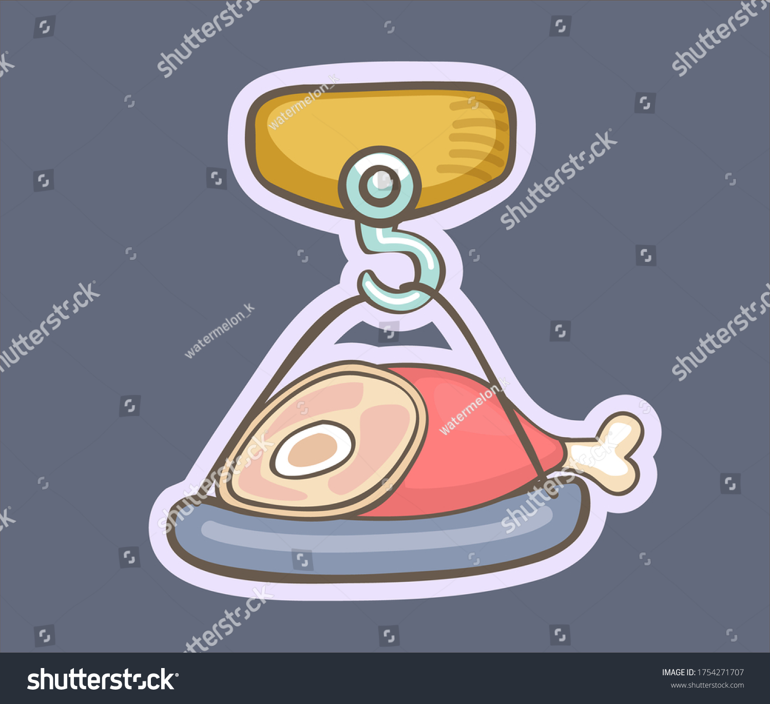 Meat Weight Vector Food Scale Stock Vector (Royalty Free) 1754271707 ...