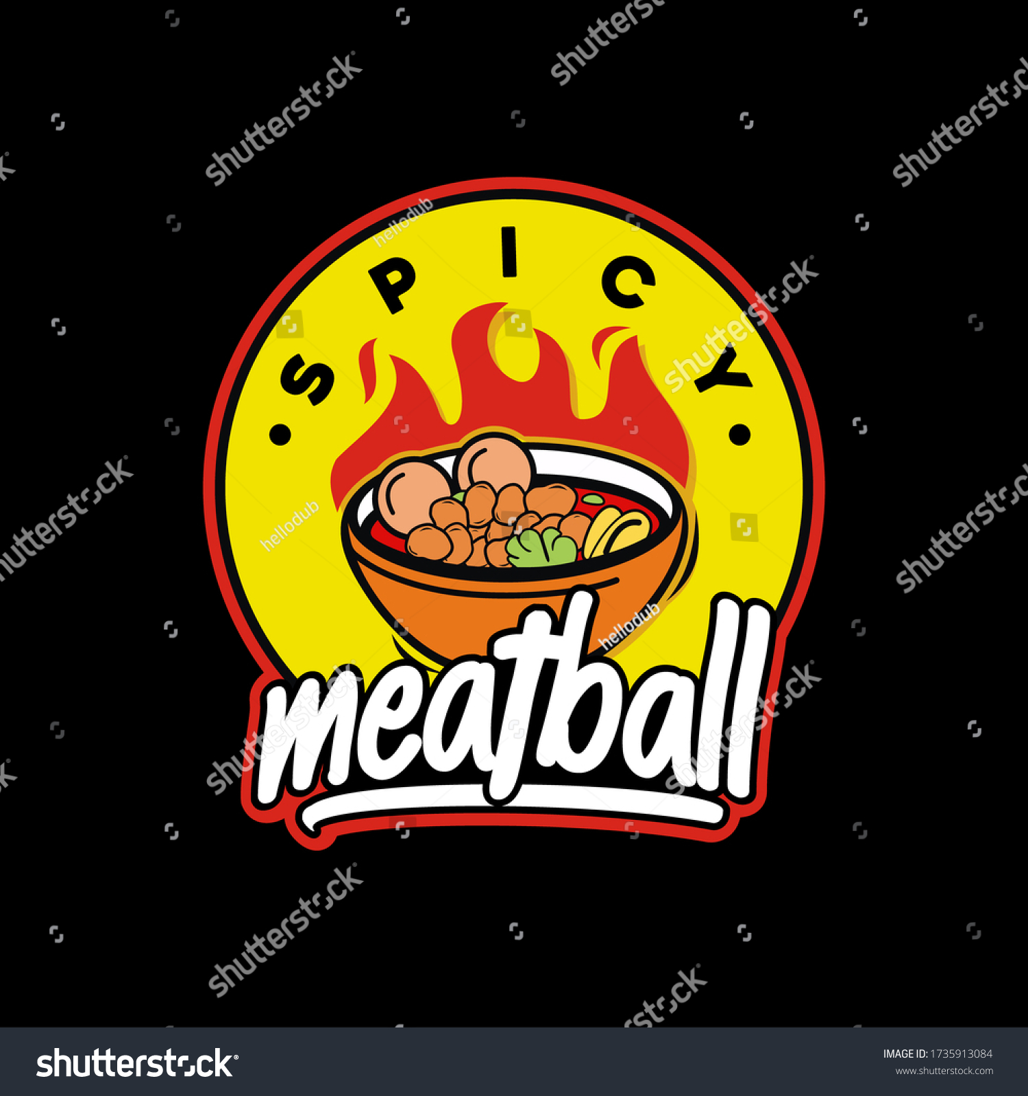 Meatball Spicy Vector Logo Design Stock Vector (Royalty Free) 1735913084