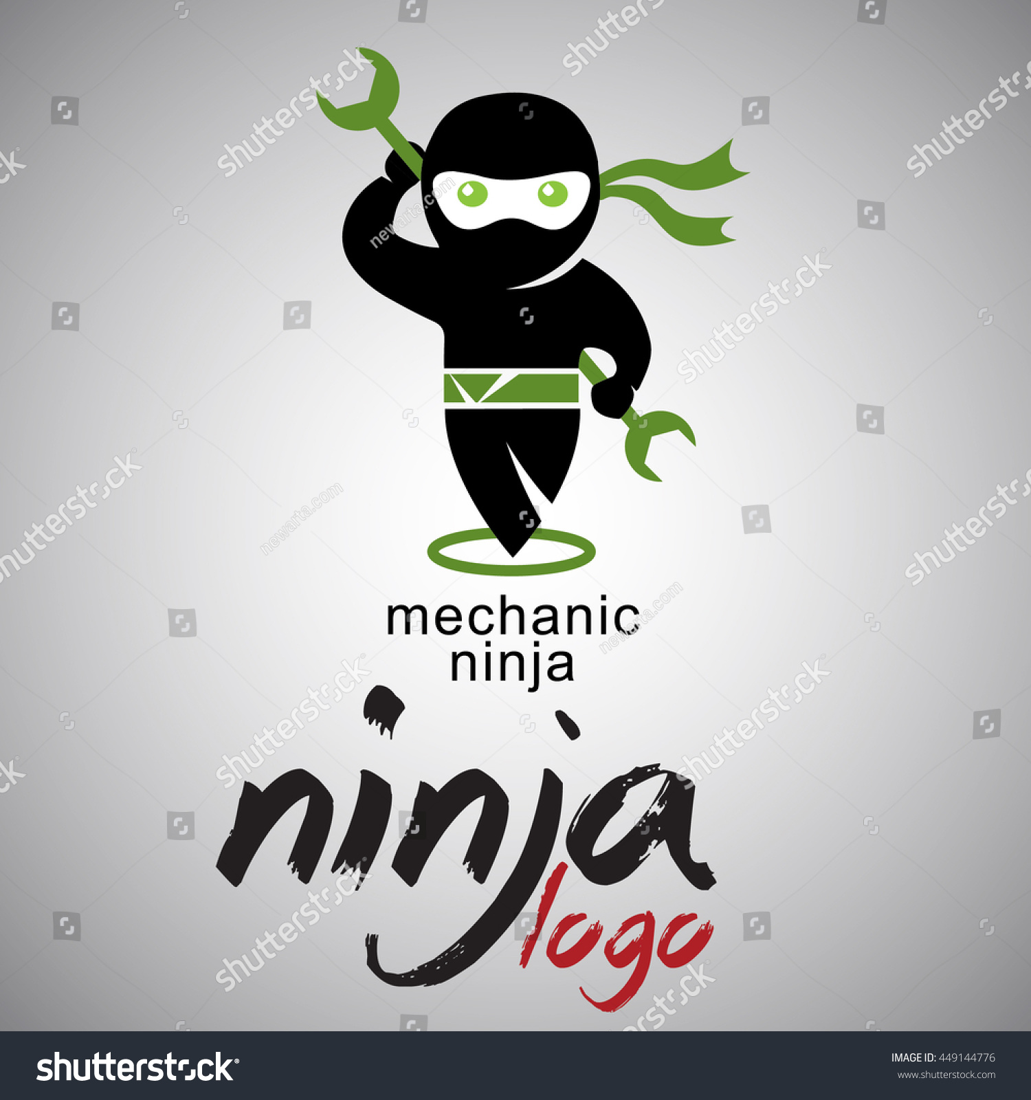 Mechanic Ninja Logo Stock Vector (Royalty Free) 449144776 | Shutterstock