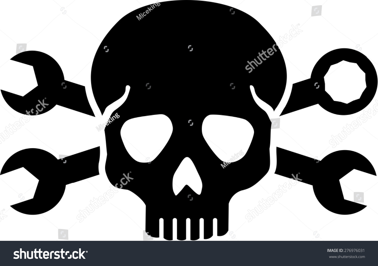 Mechanic Skull Wrench Stock Vector (Royalty Free) 276976031 - Shutterstock