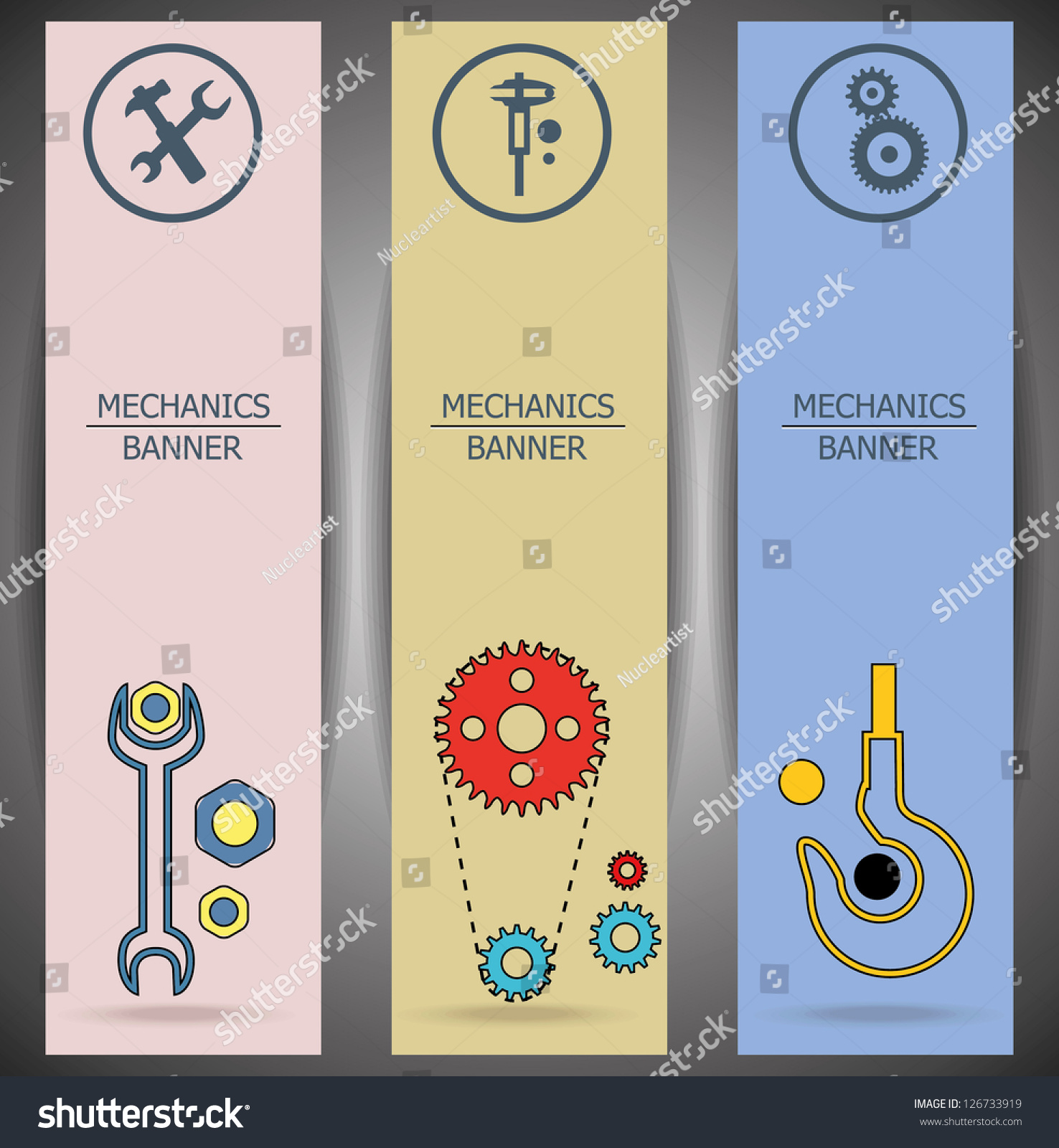 Mechanic Web Banners Stock Vector (Royalty Free) 126733919 | Shutterstock