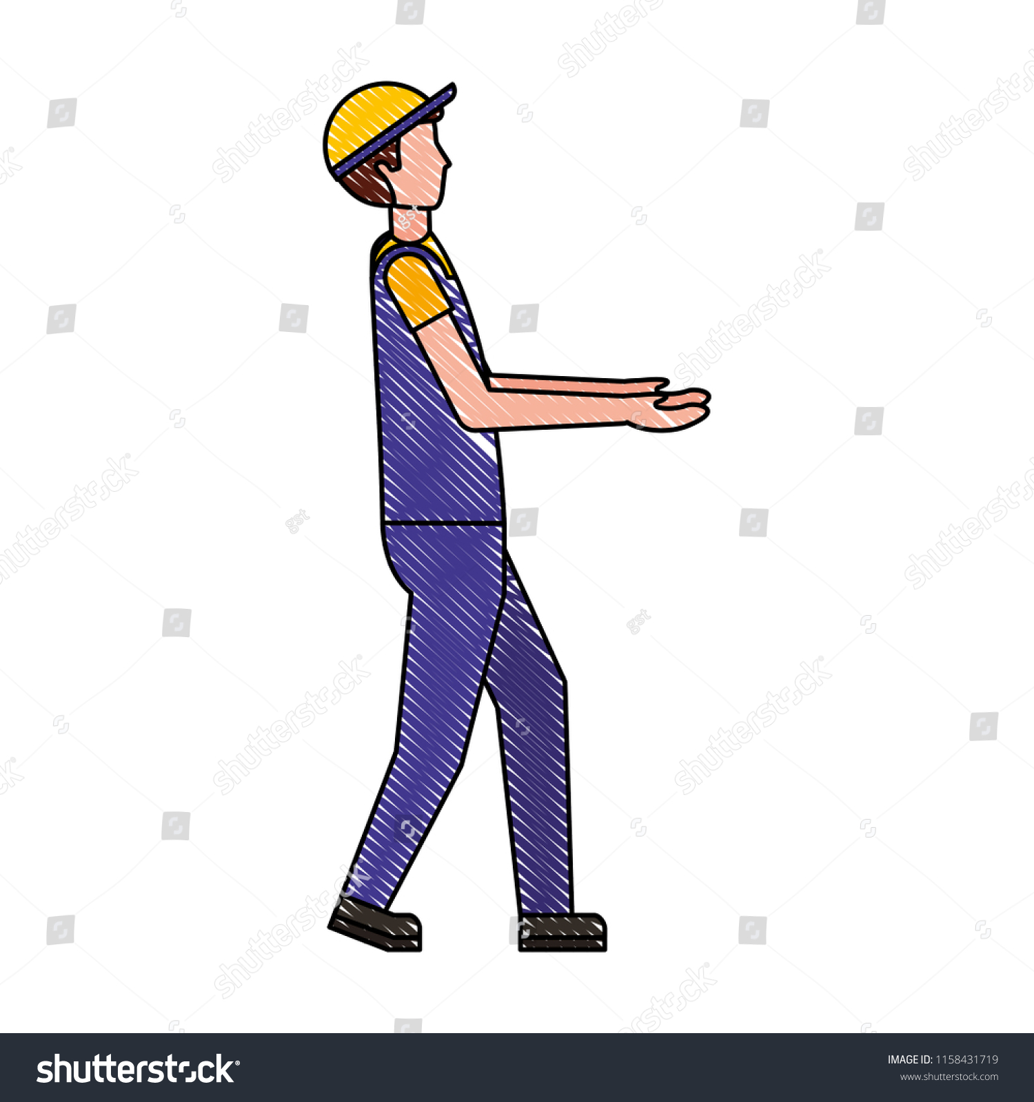 Mechanic Worker Avatar Character Stock Vector (Royalty Free) 1158431719 ...