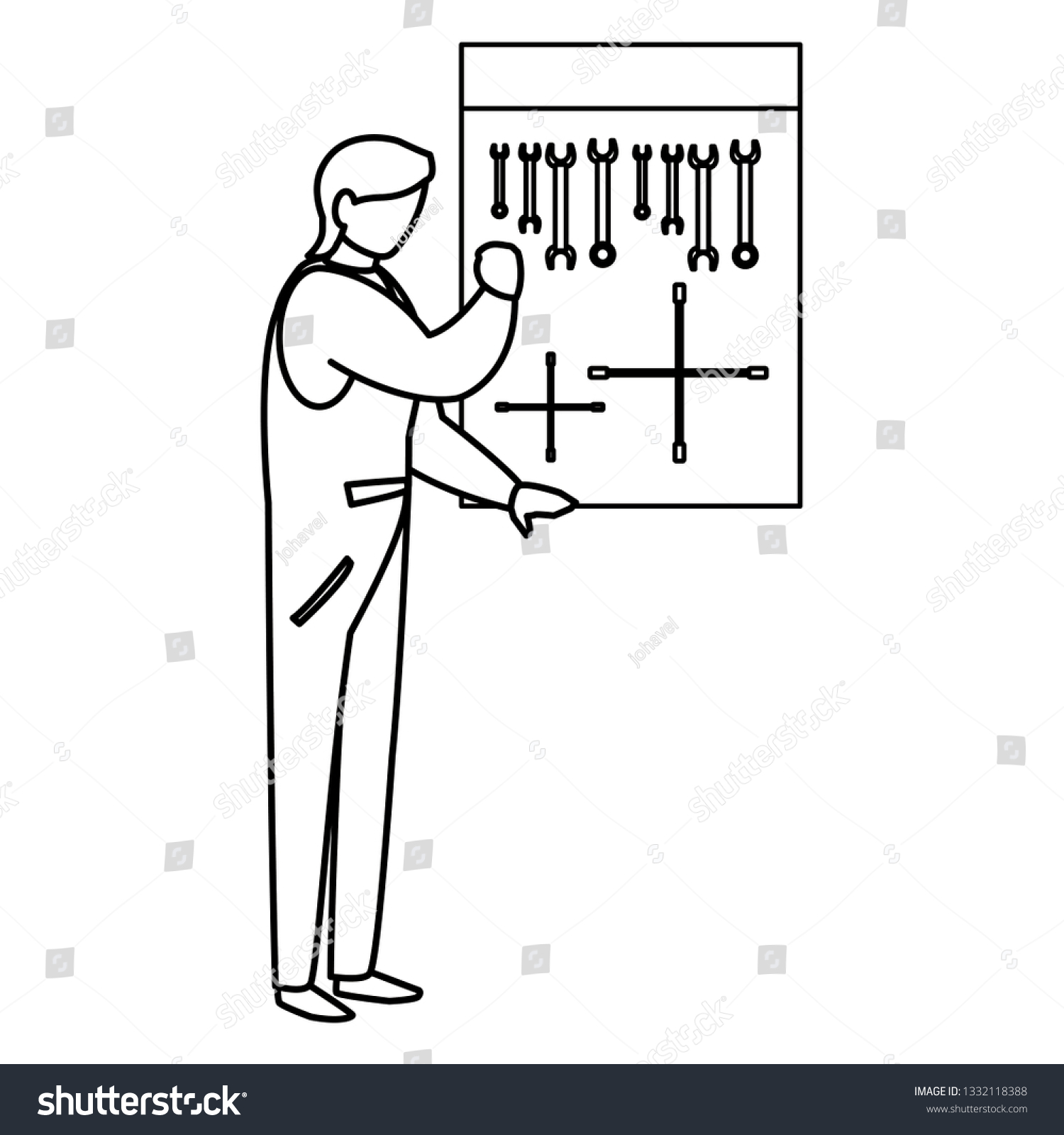 Mechanic Worker Tools Board Hanging Stock Vector (Royalty Free ...