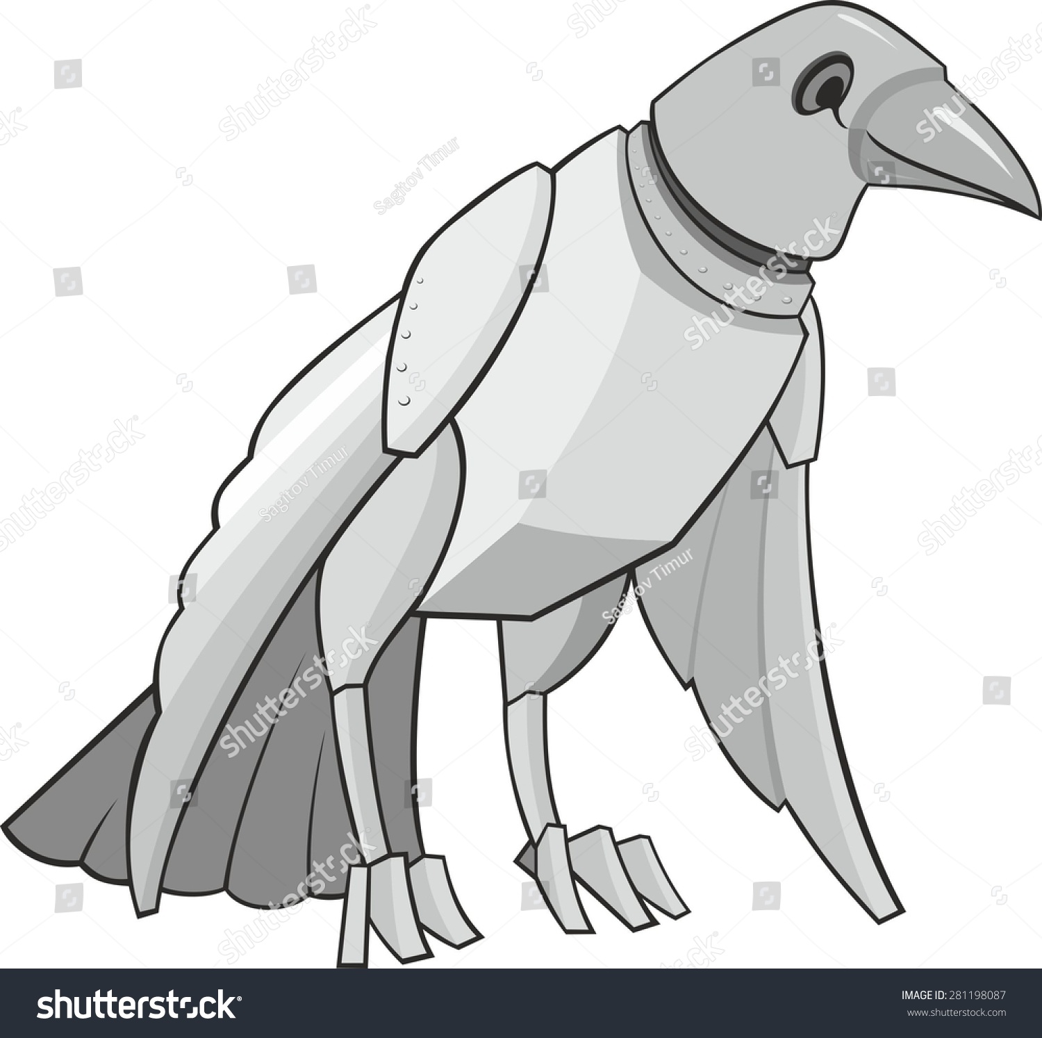 Mechanical Bird Vector Illustration Stock Vector (Royalty Free ...