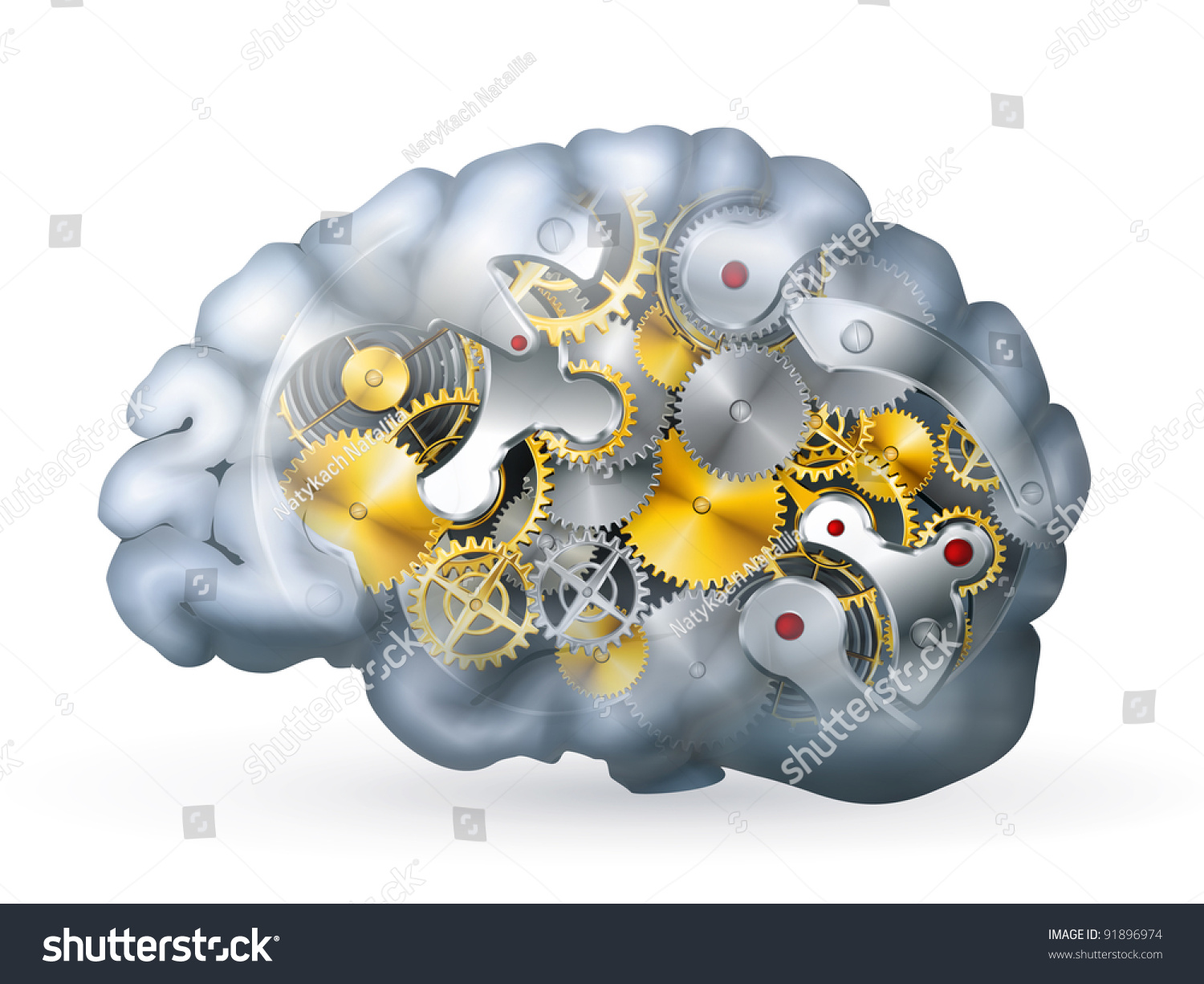 Mechanical Brain 10eps Stock Vector (Royalty Free) 91896974