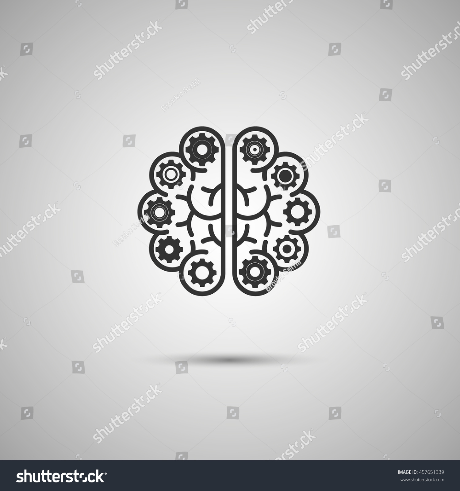 Mechanical Brain Icon Stock Vector (Royalty Free) 457651339 | Shutterstock