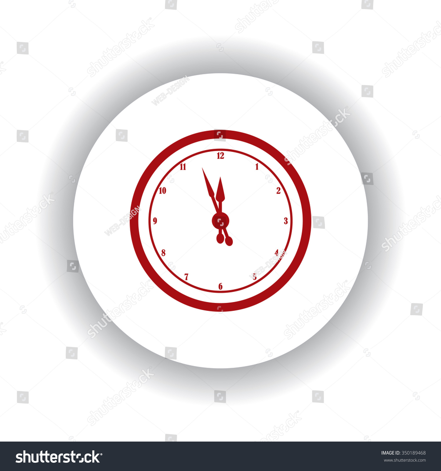Mechanical Clock Icon Red Isolated White Stock Vector (Royalty Free ...