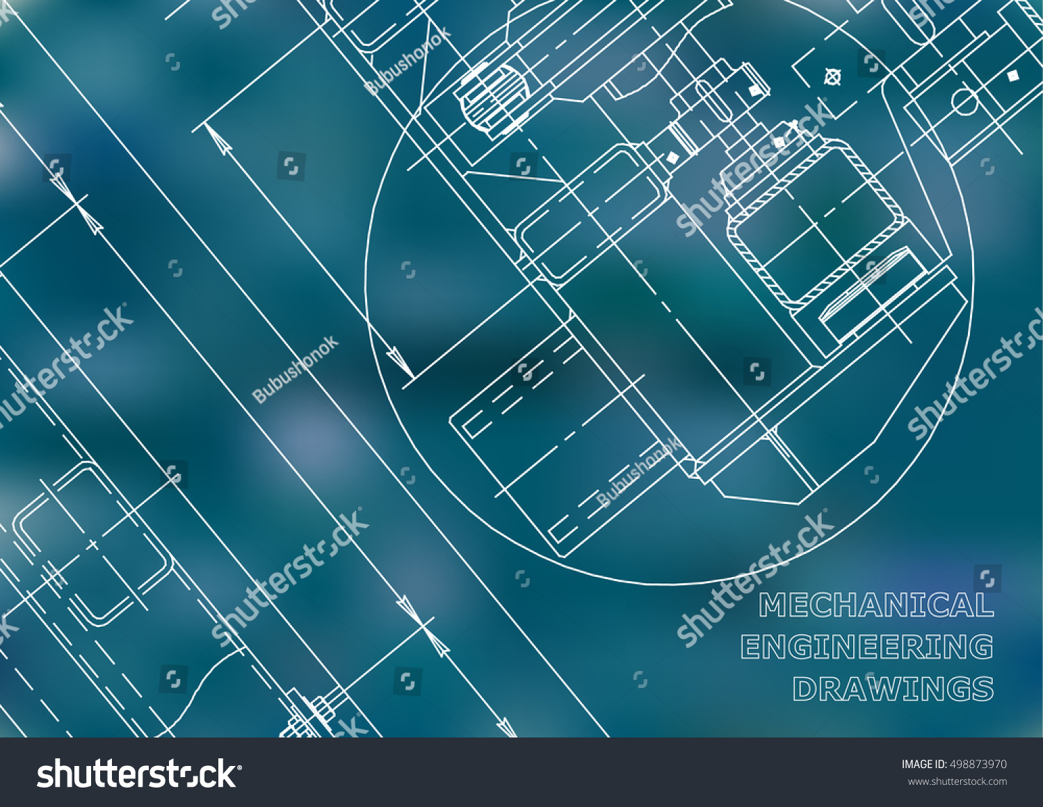 Mechanical Engineering Drawing Blueprints Stock Vector (Royalty Free ...