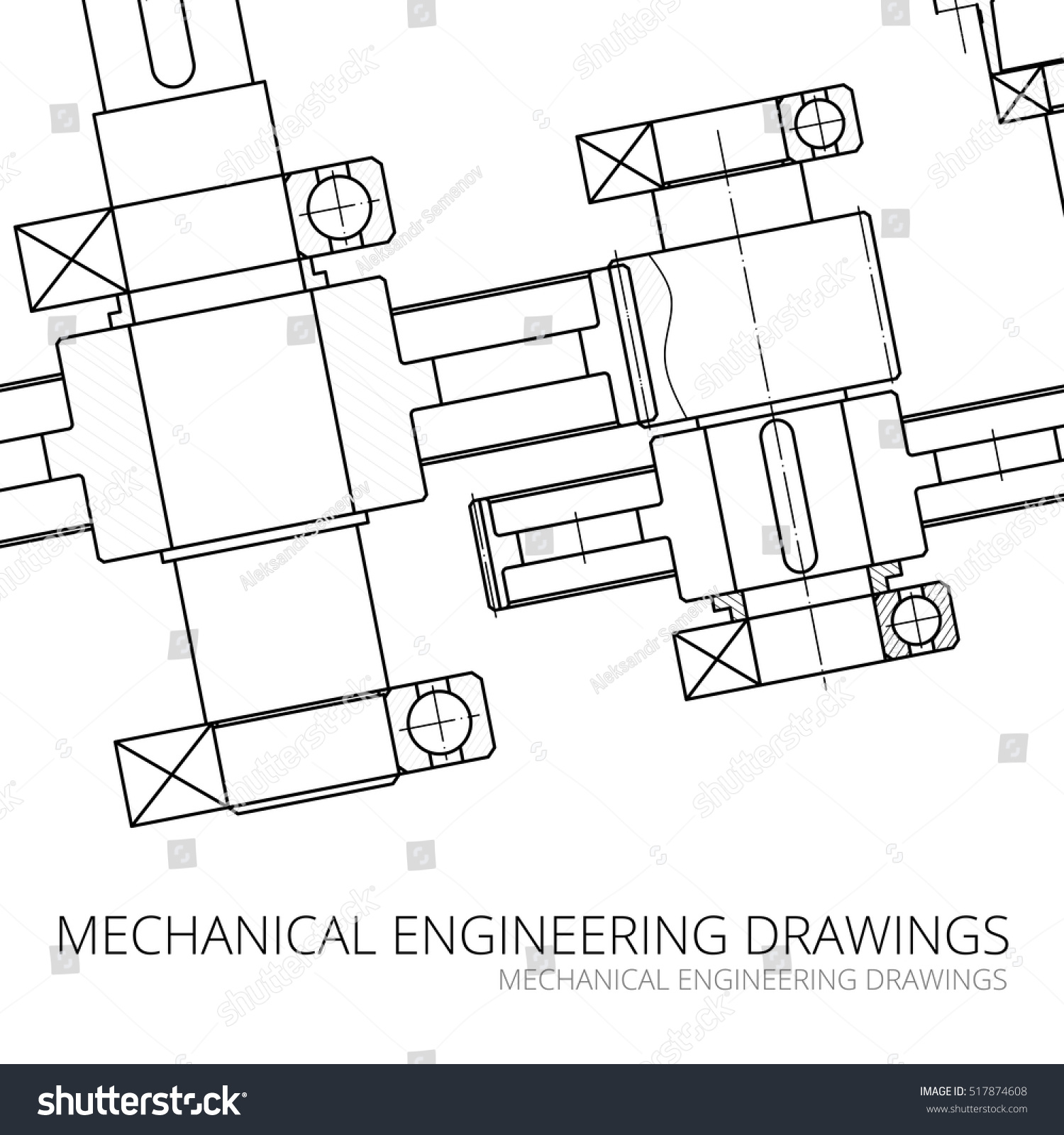 Mechanical Engineering Drawing Blueprints Mechanics Engineer Stock ...