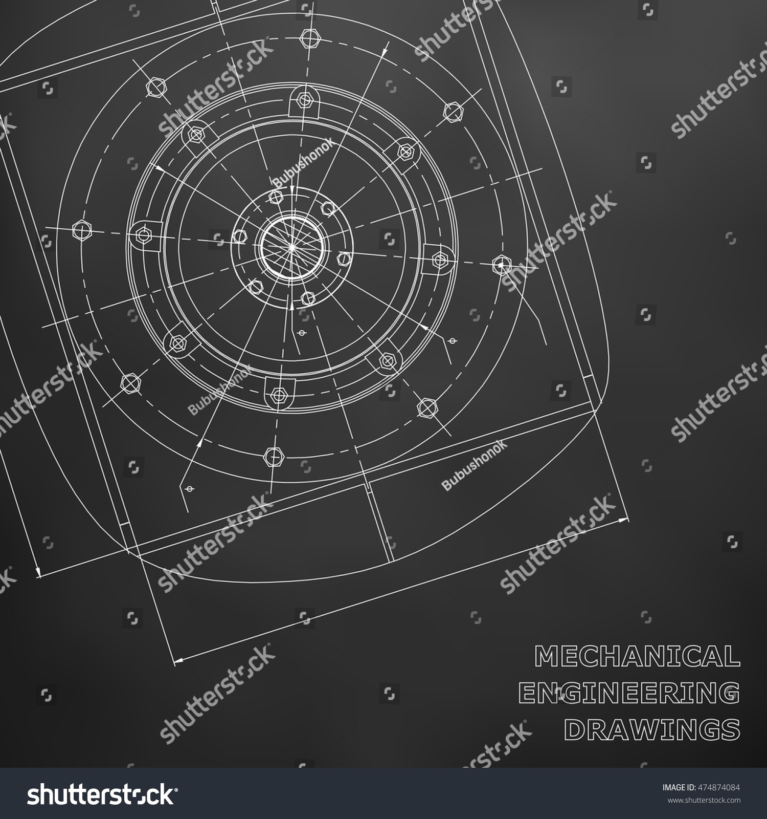 Mechanical Engineering Drawings Engineering Illustration Vector Stock ...