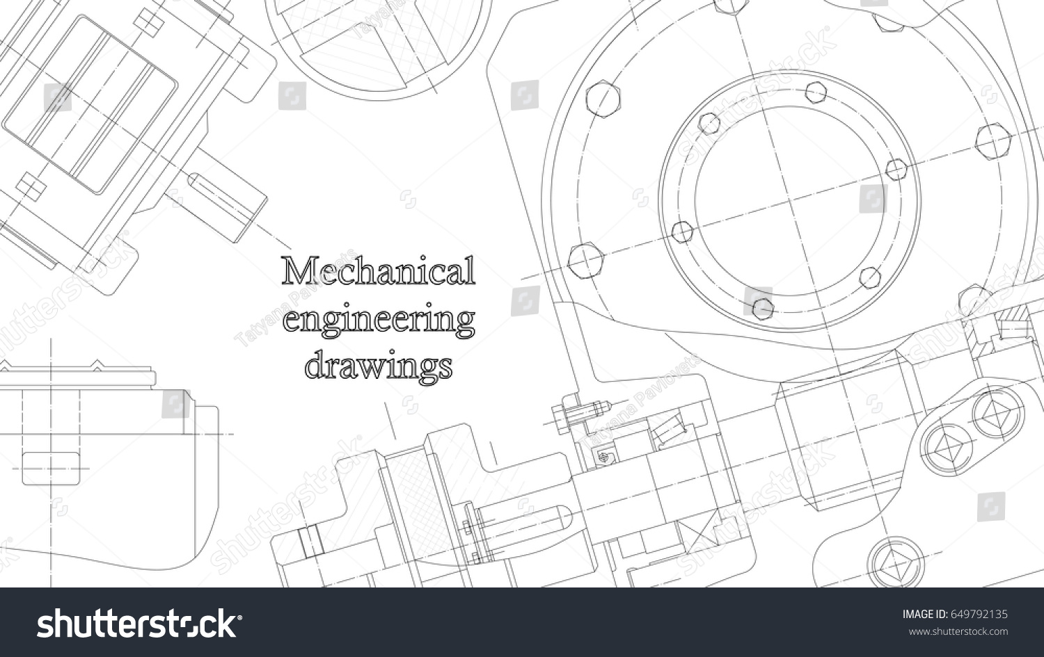Mechanical Engineering Drawings Vector Engineering Blueprints Stock ...