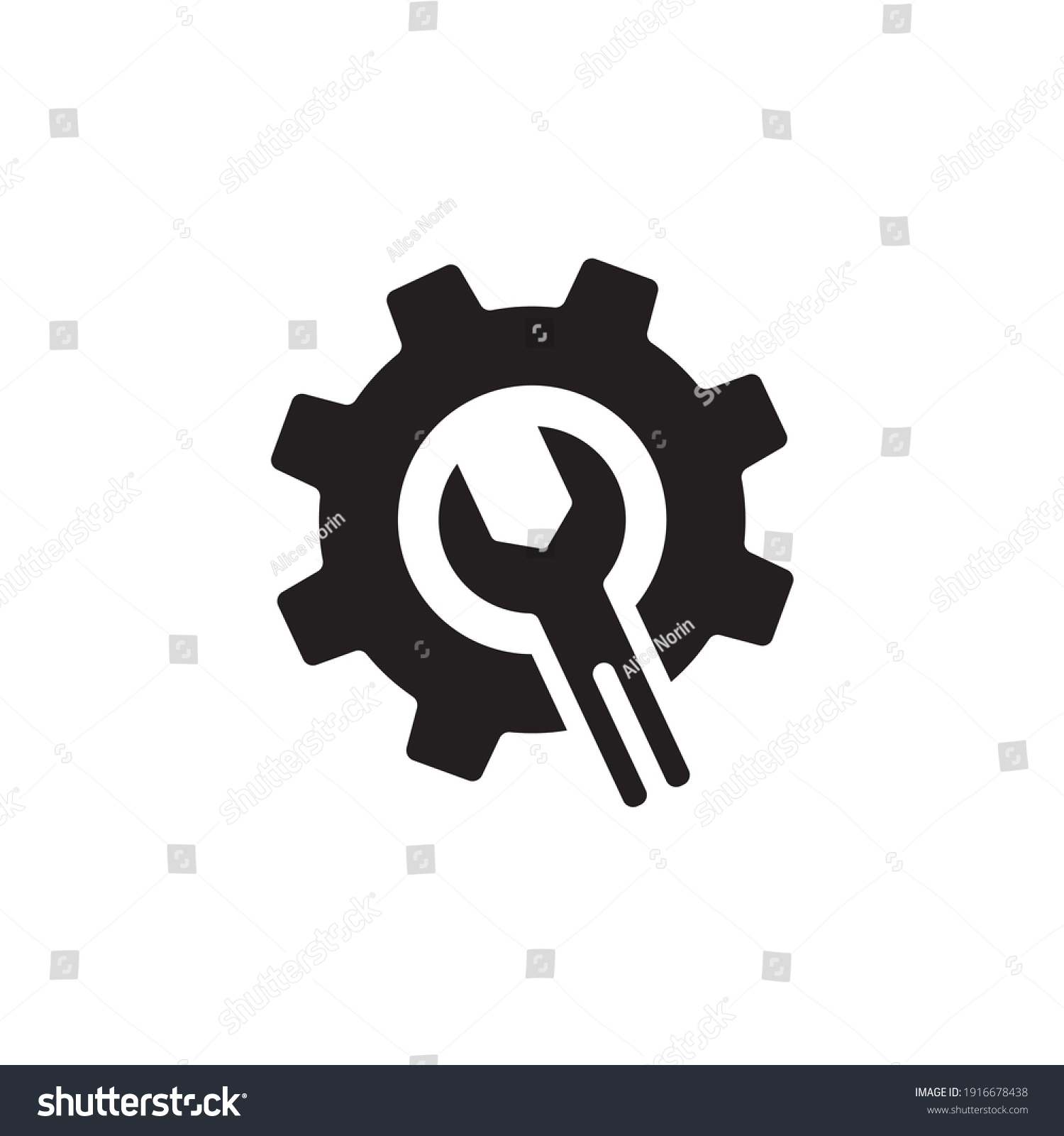 Mechanical Engineering Gear Repair Icon Vector Stock Vector (Royalty ...