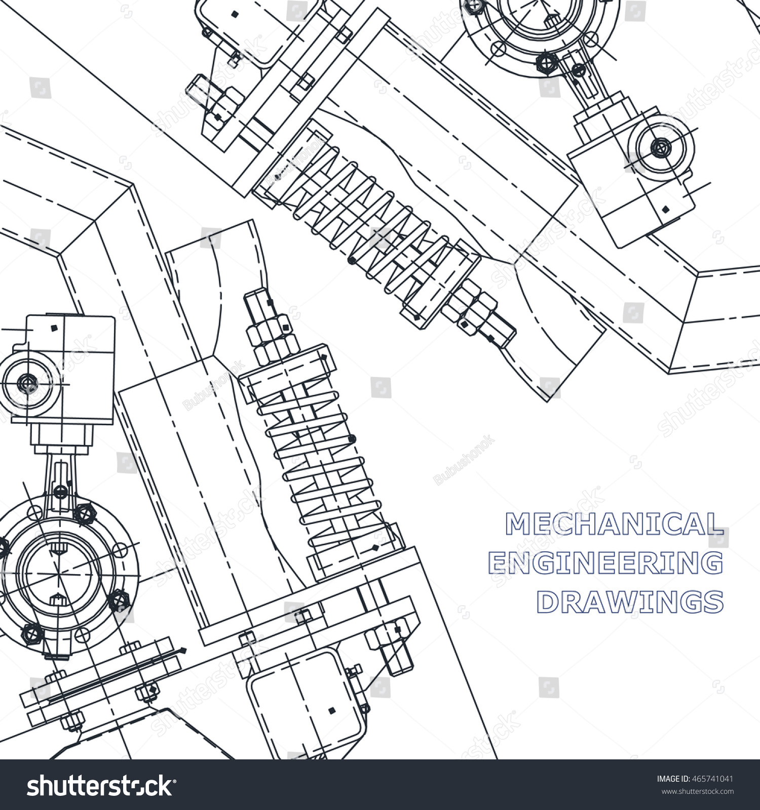 Mechanical Engineering Drawing Technical Illustrations Drawing Stock ...