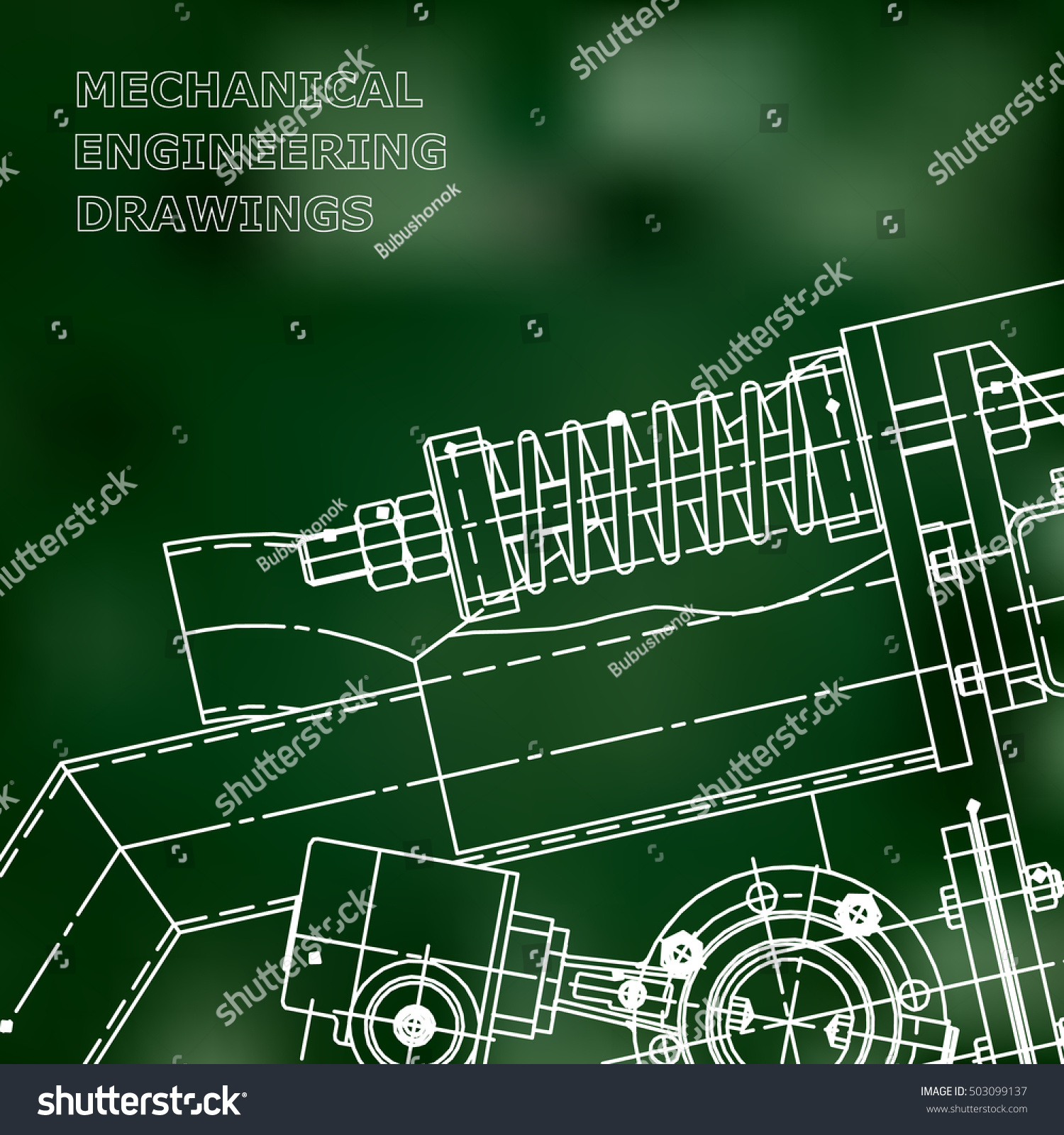 Mechanical Engineering Drawing Technical Illustrations Drawing Stock ...