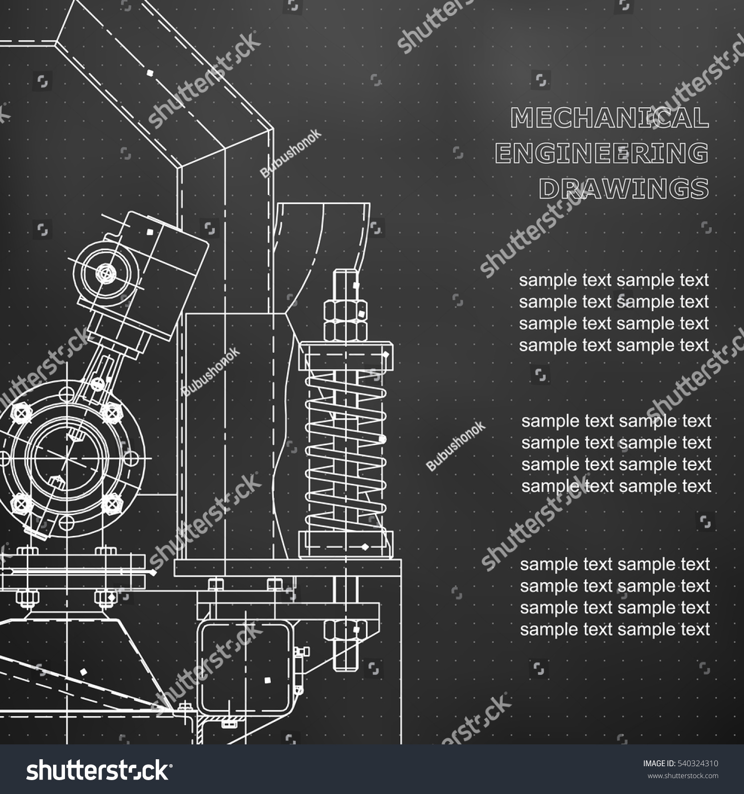 Mechanical Engineering Drawing Technical Illustrations Drawing Stock ...