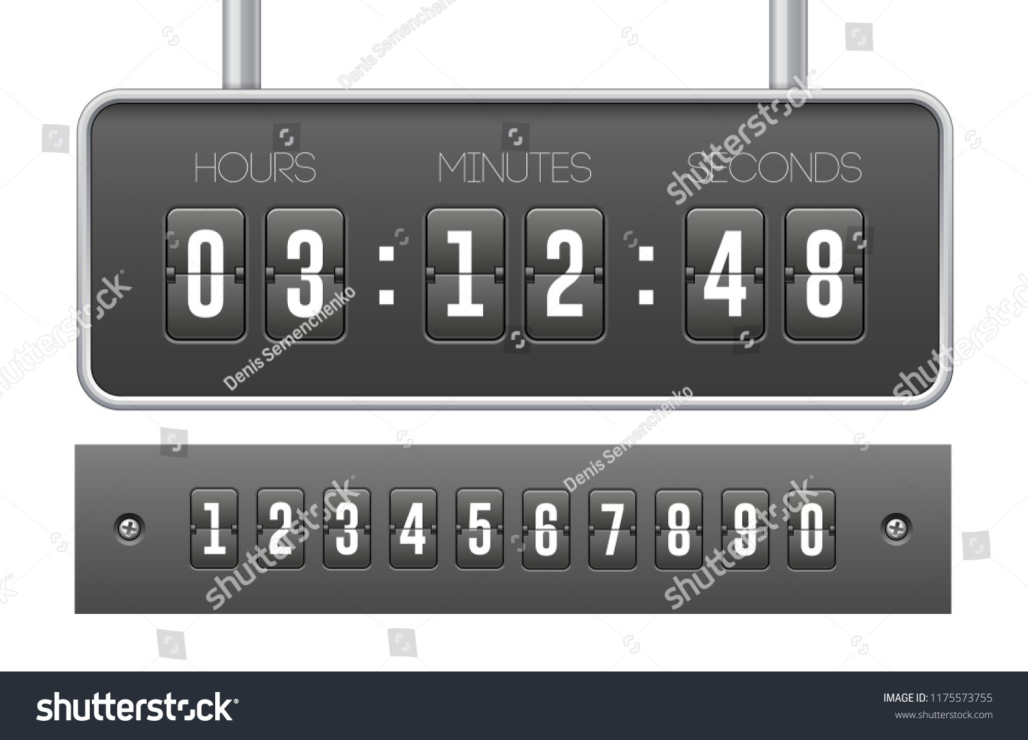 Mechanical Flip Countdown Clock Counter Timer Stock Vector (Royalty ...