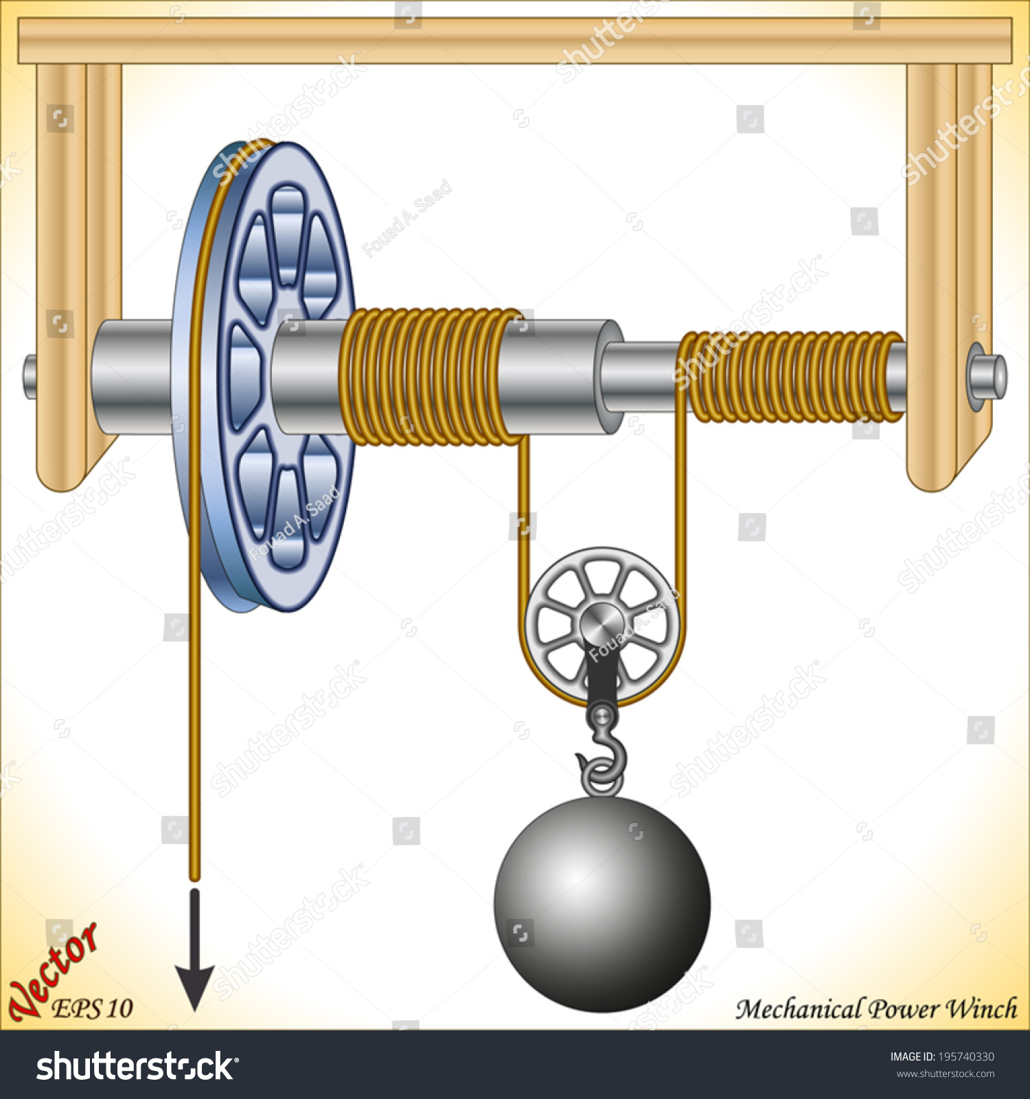 Mechanical Power Winch Stock Vector (Royalty Free) 195740330 | Shutterstock