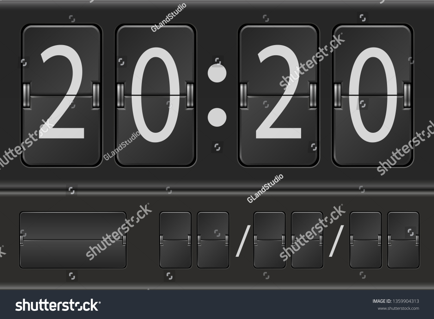 Mechanical Scoreboard Digits Flip Clock Template: เวกเตอร์สต็อก (ปลอด ...