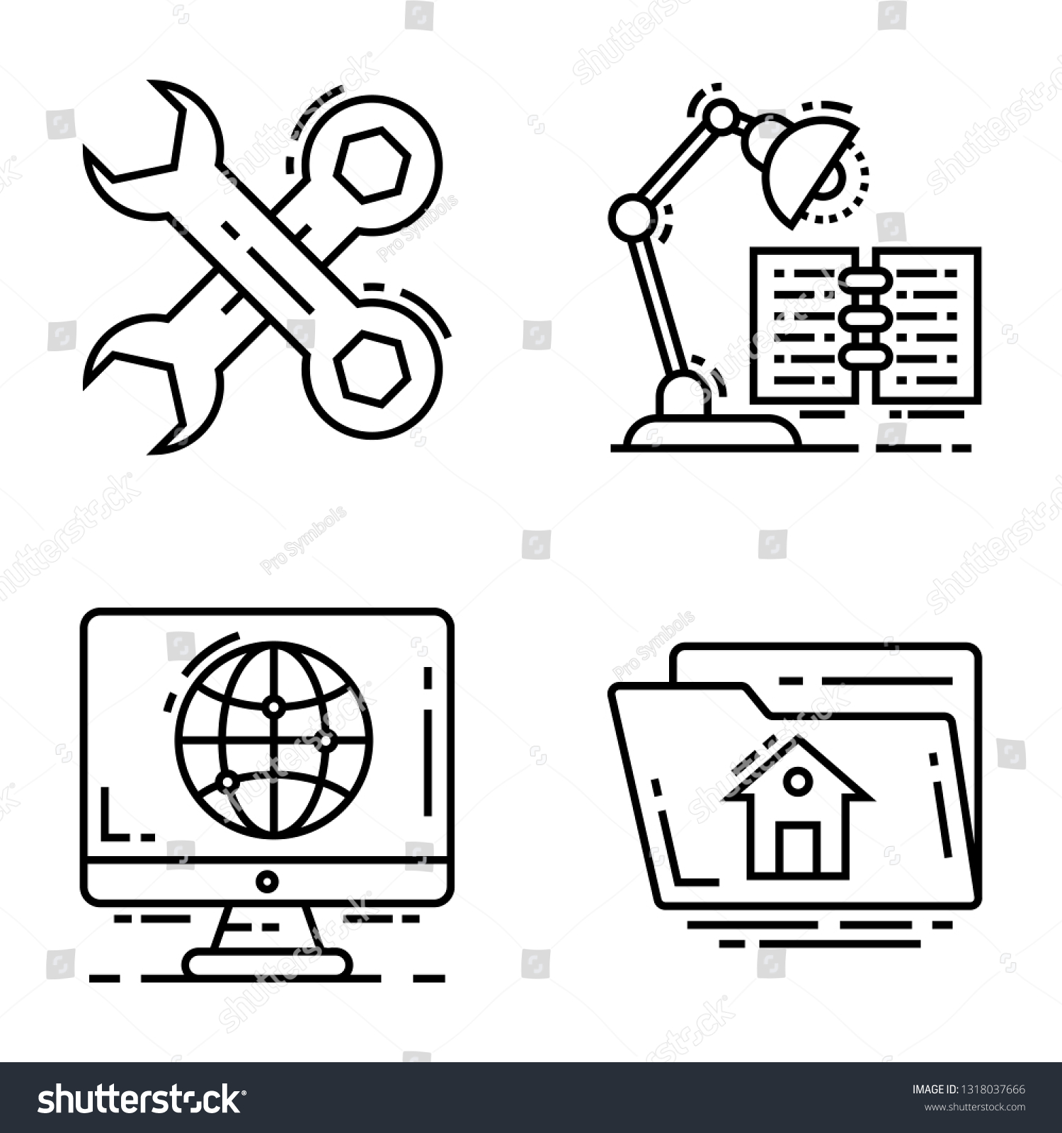 Mechanical Support Icons Pack Stock Vector (Royalty Free) 1318037666 ...