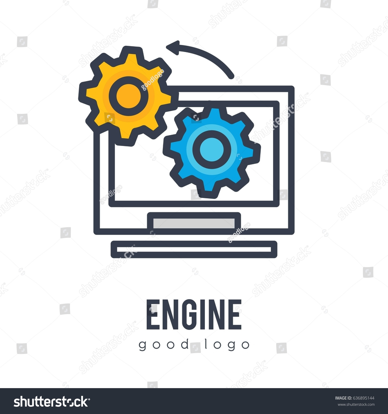Mechanical Technical Computer Engineer Icon Logo Stock Vector (Royalty ...