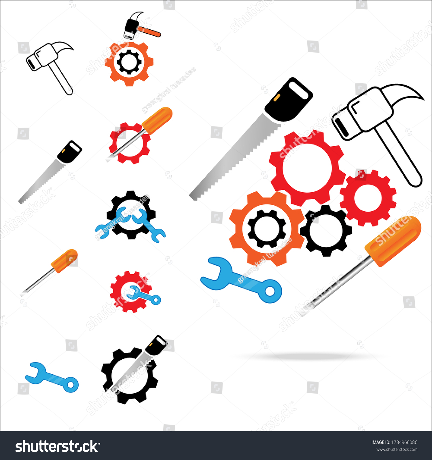 Mechanics Tools Vector Icon White Background Stock Vector (Royalty Free ...