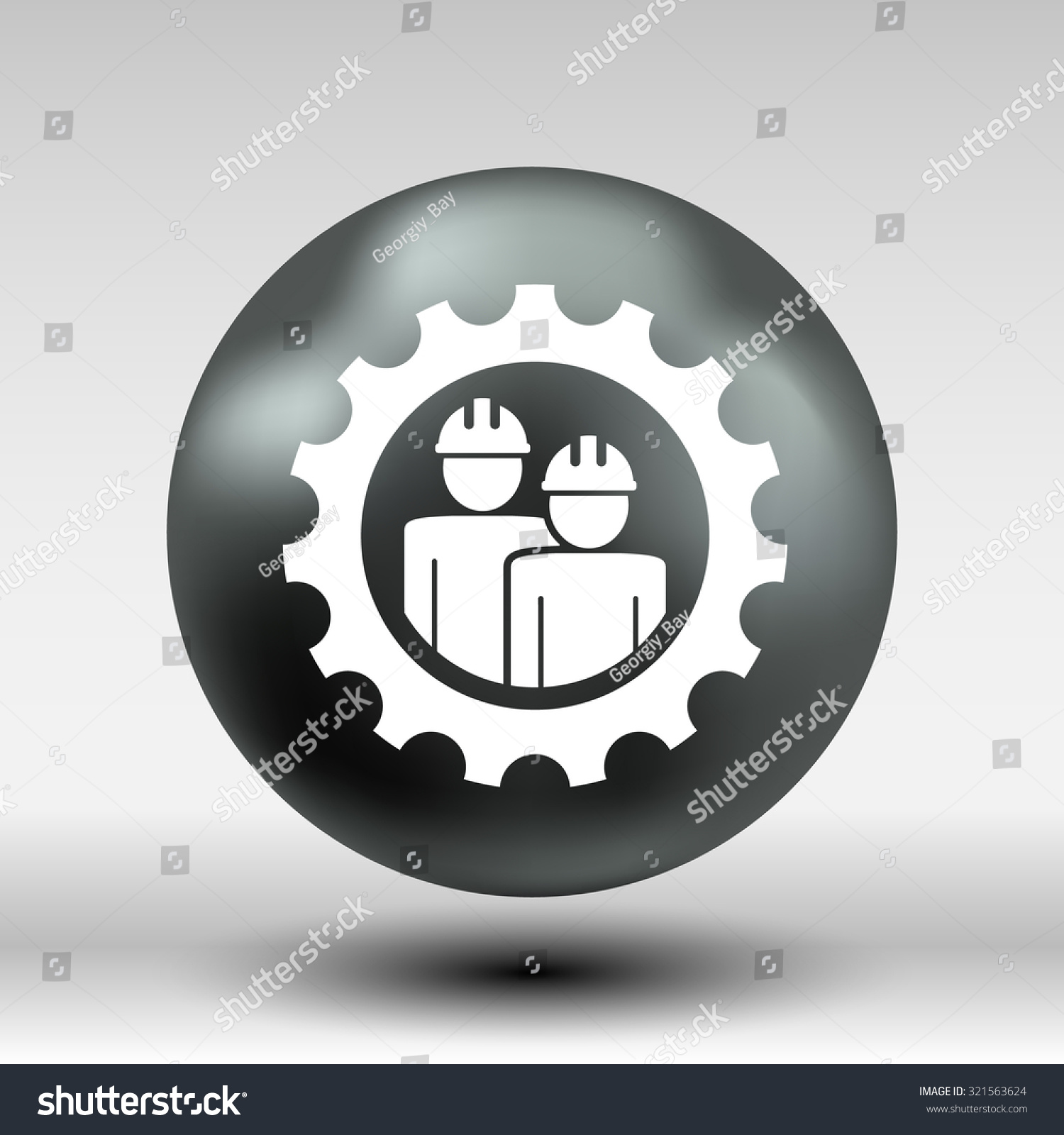 Mechanics Working Icon Vector Button Logo Stock Vector (Royalty Free ...