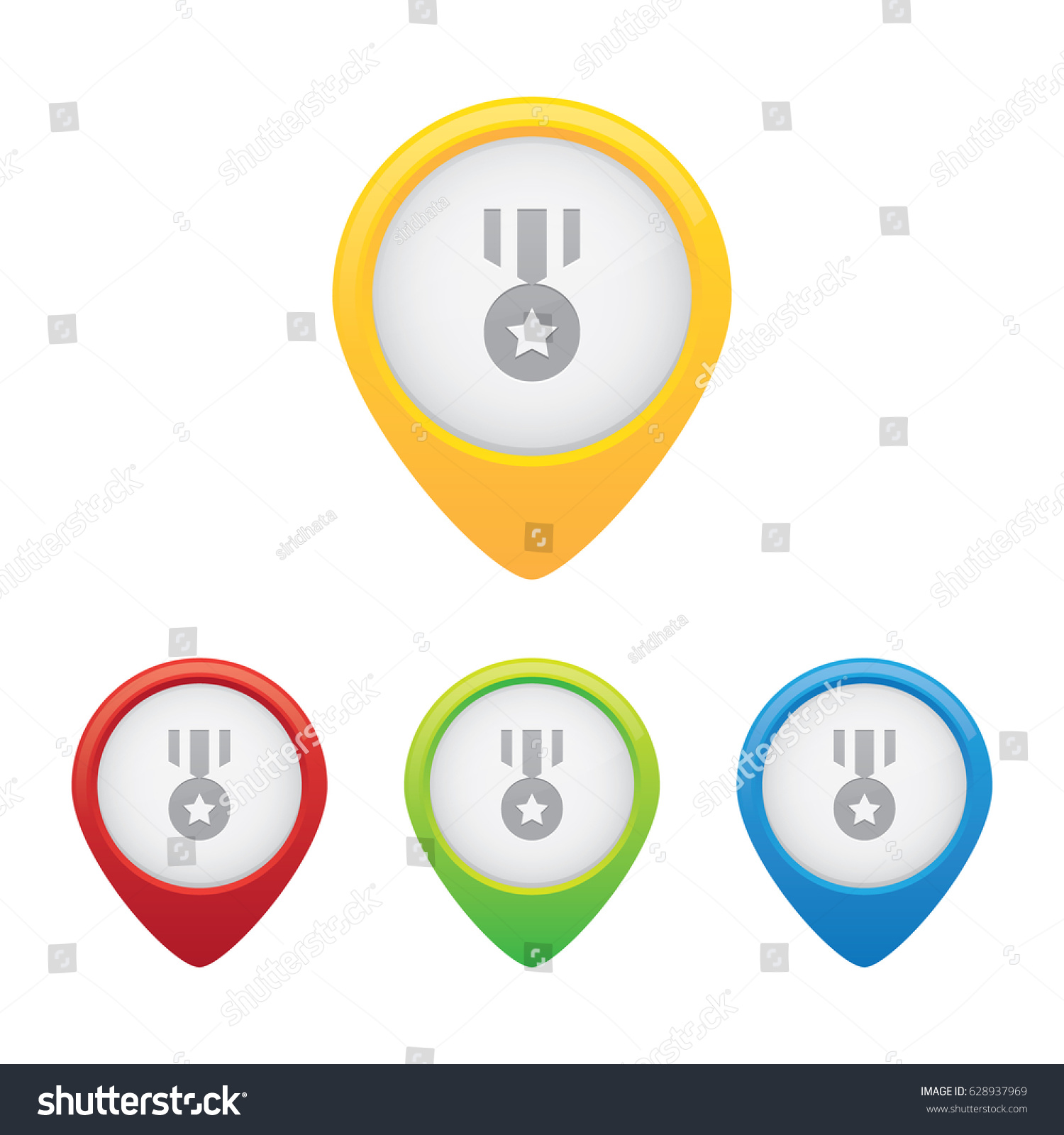Medal Pins Stock Vector (Royalty Free) 628937969 | Shutterstock