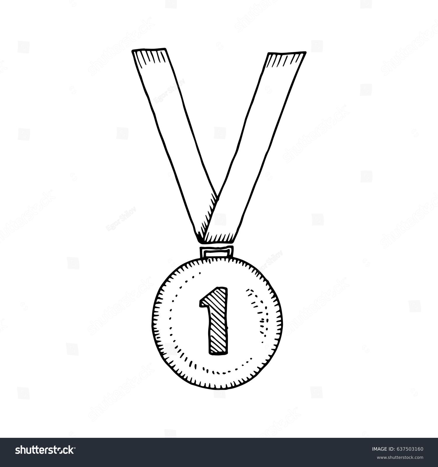 Medal Sketch Vector Illustration Stock Vector (Royalty Free) 637503160