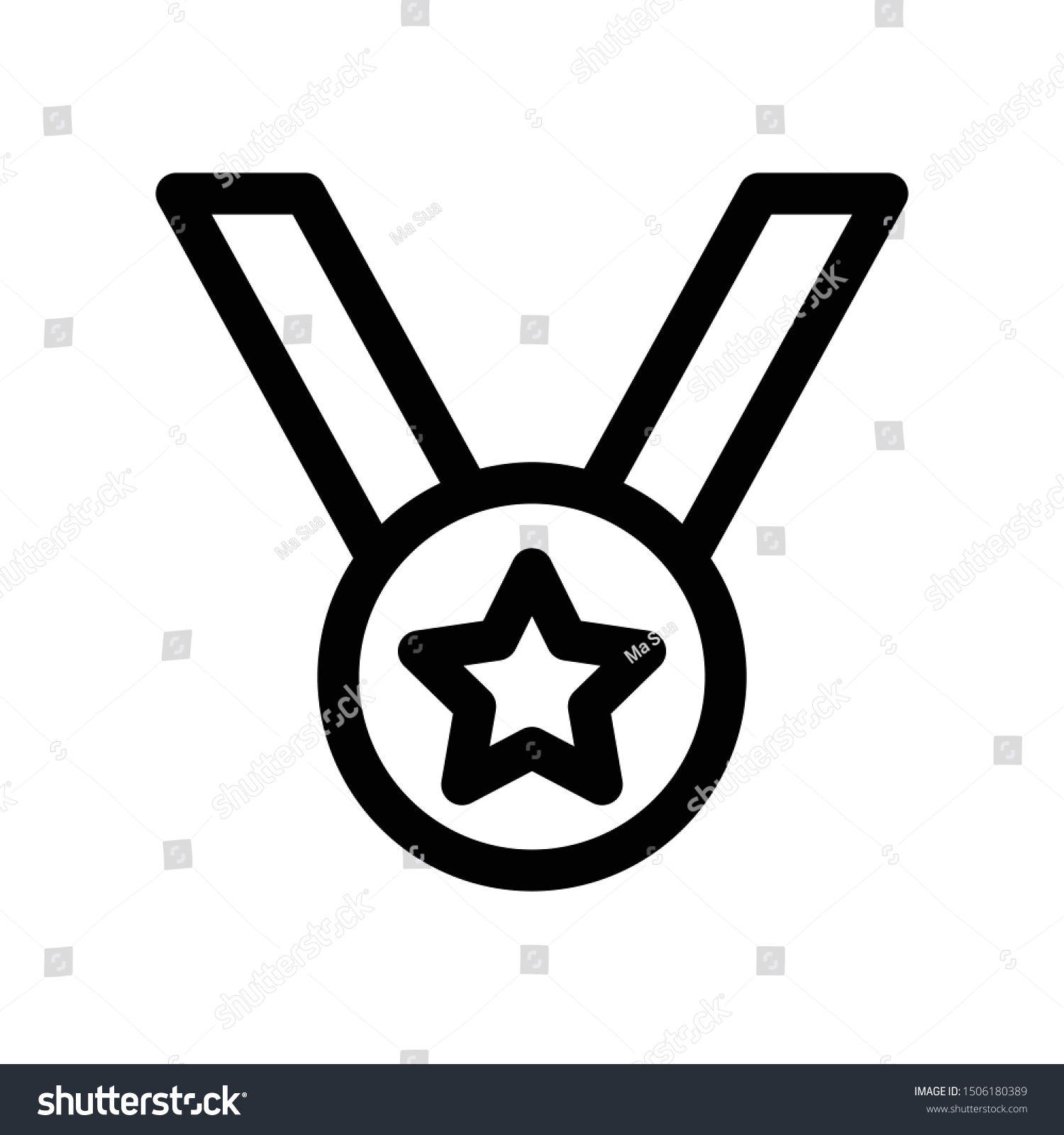 Medal Vector Graphics Outline Icon Stock Vector (Royalty Free ...