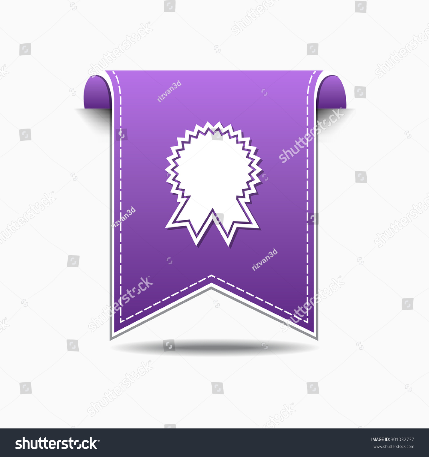 Medal Violet Vector Icon Design Stock Vector (Royalty Free) 301032737