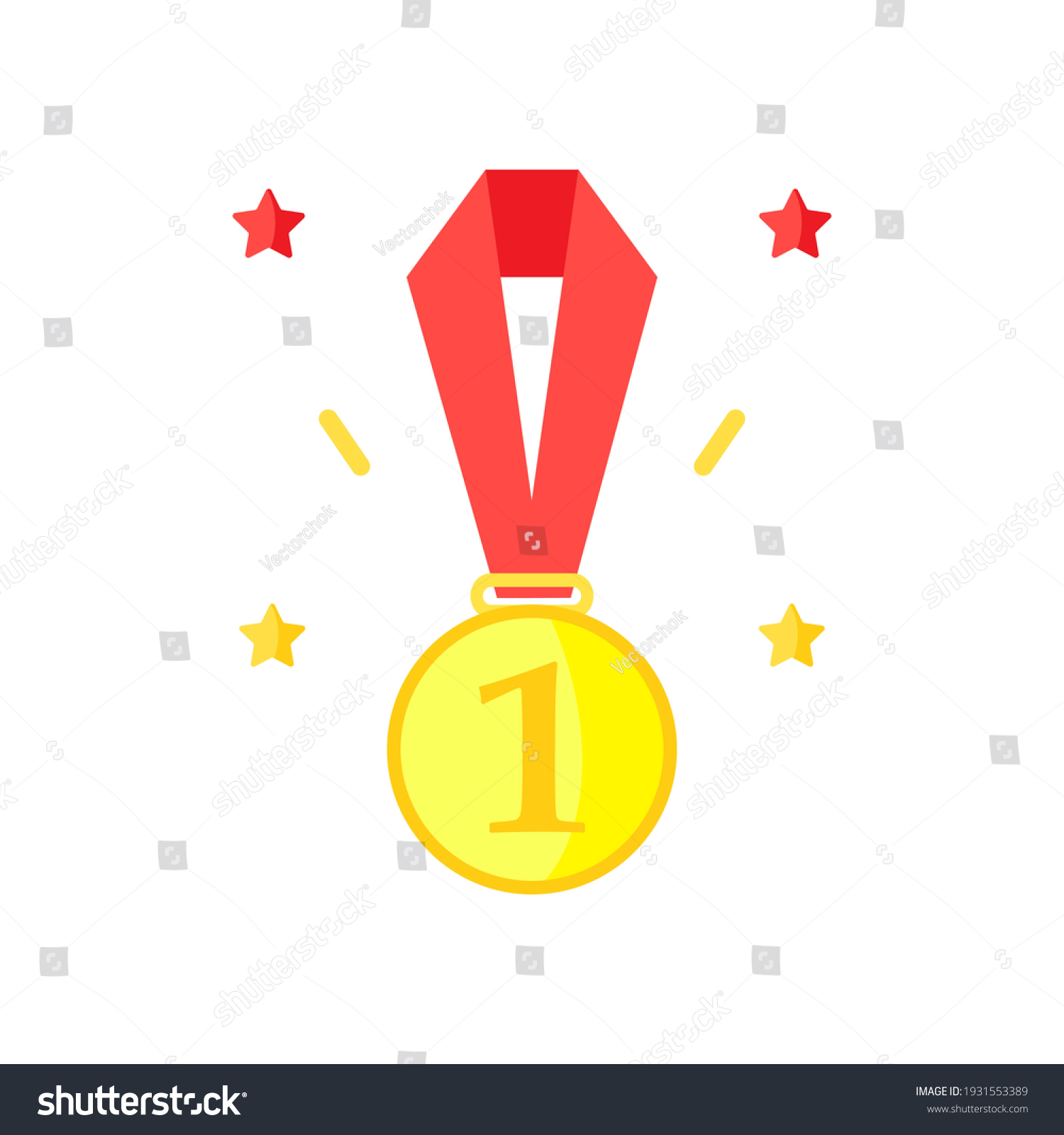 Medal 1 One First Place Vector Stock Vector (Royalty Free) 1931553389