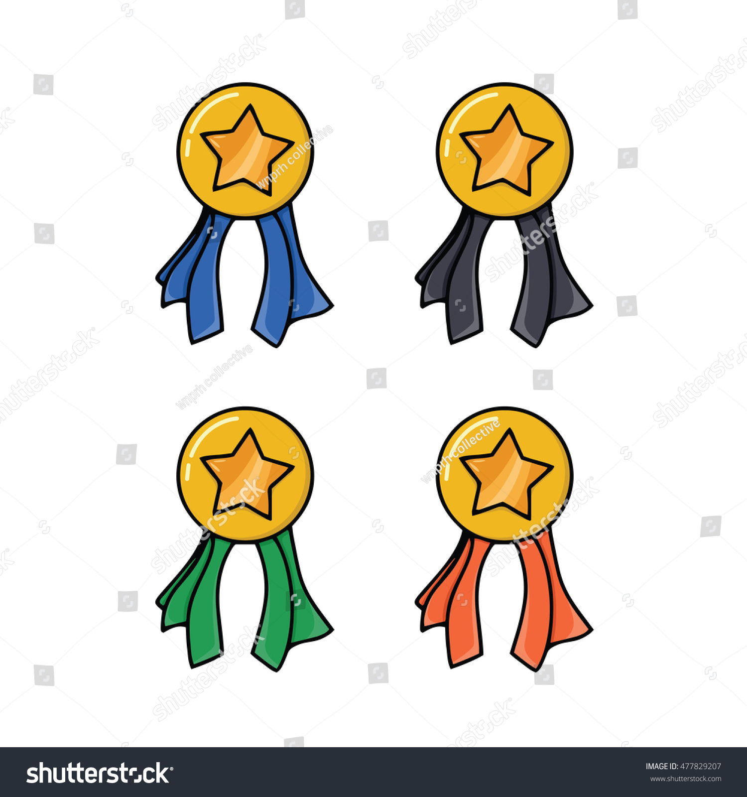 Medals Collection Vector Icon Stock Vector (Royalty Free) 477829207 ...
