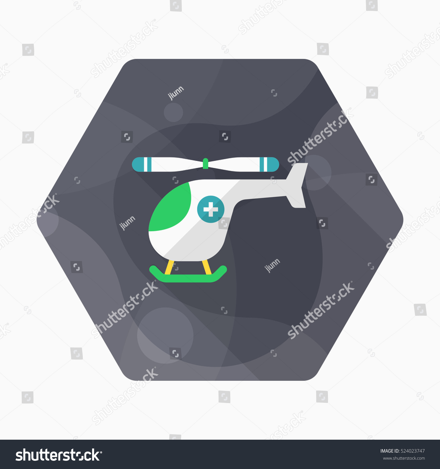 Medevac Helicopter Icon Vector Flat Long Stock Vector (Royalty Free ...