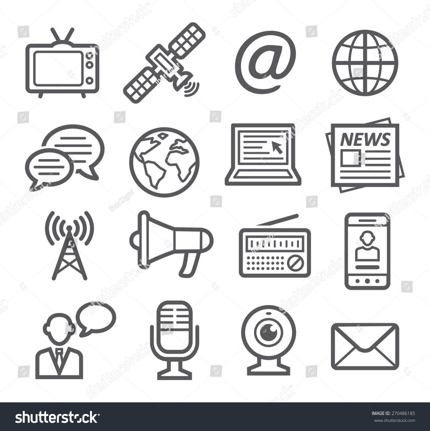 Media Icons Stock Vector (Royalty Free) 270486185 | Shutterstock