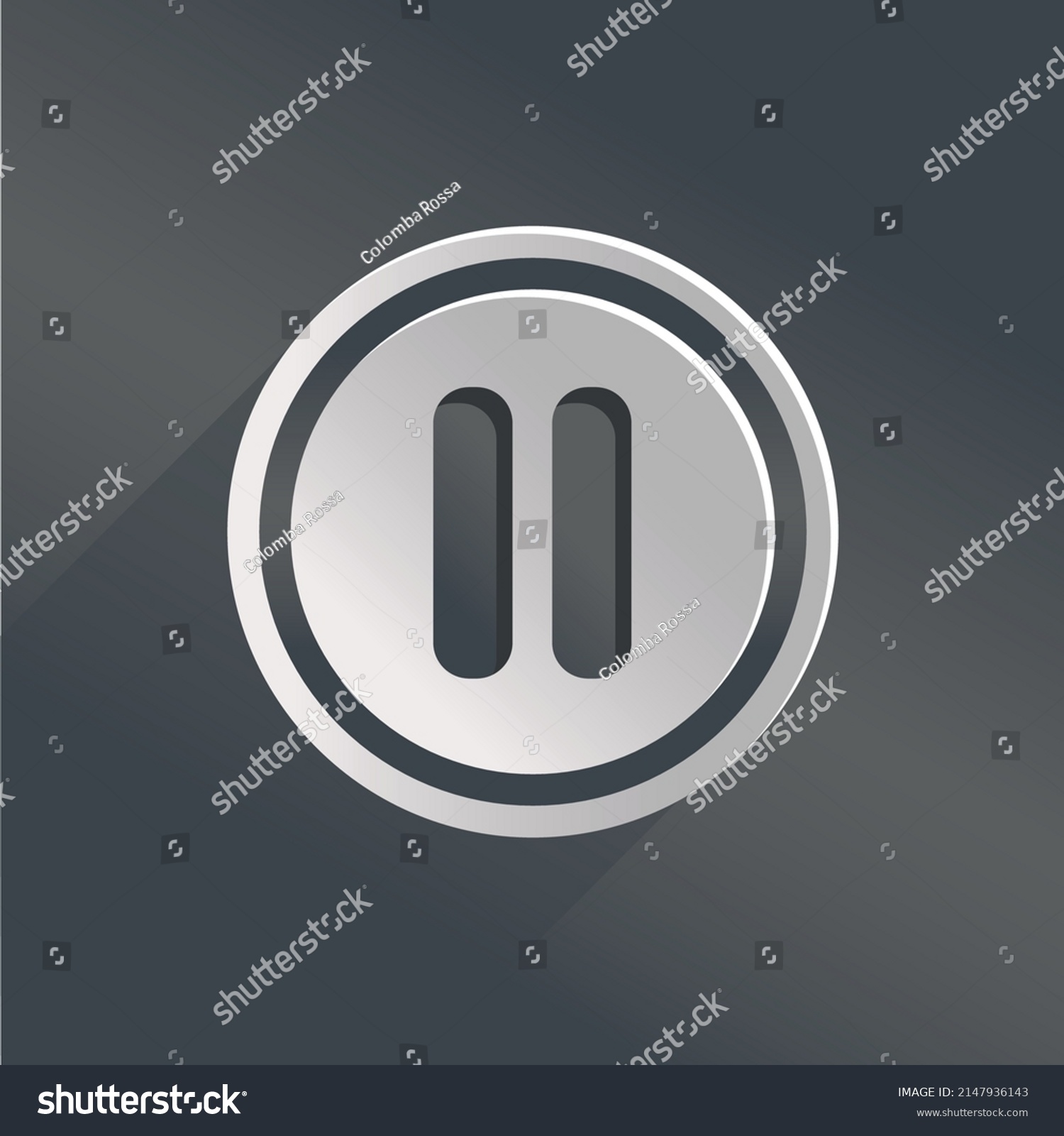 Media Player Flat Button Icon Pause Stock Vector (Royalty Free ...