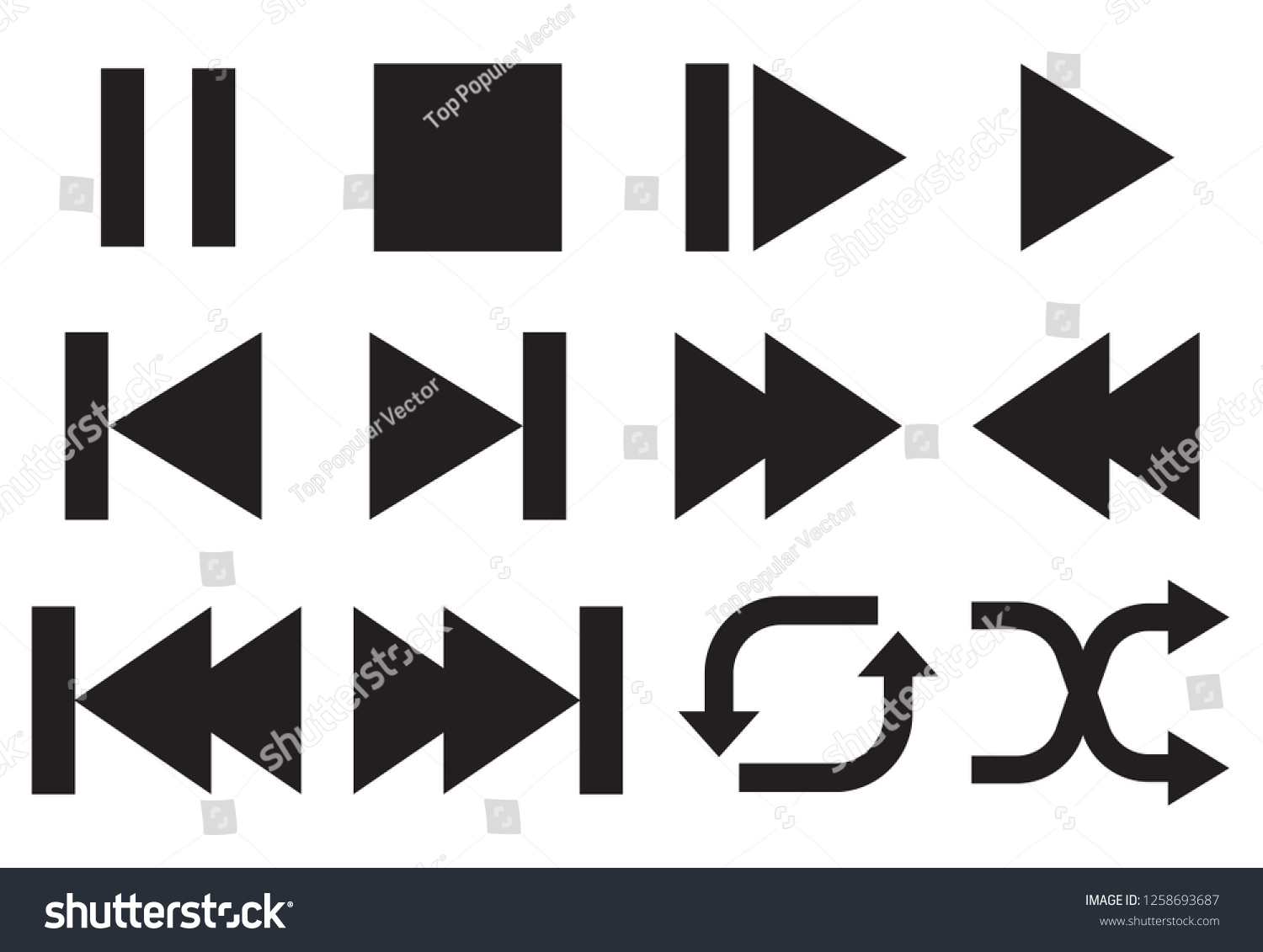Media Player Icon Set Vector Illustration Stock Vector (Royalty Free ...