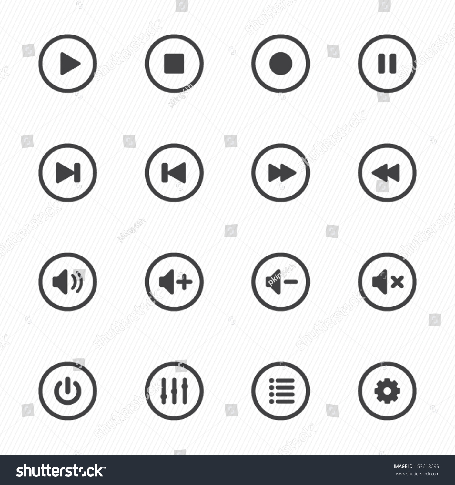 Media Player White Background Stock Vector (Royalty Free) 153618299