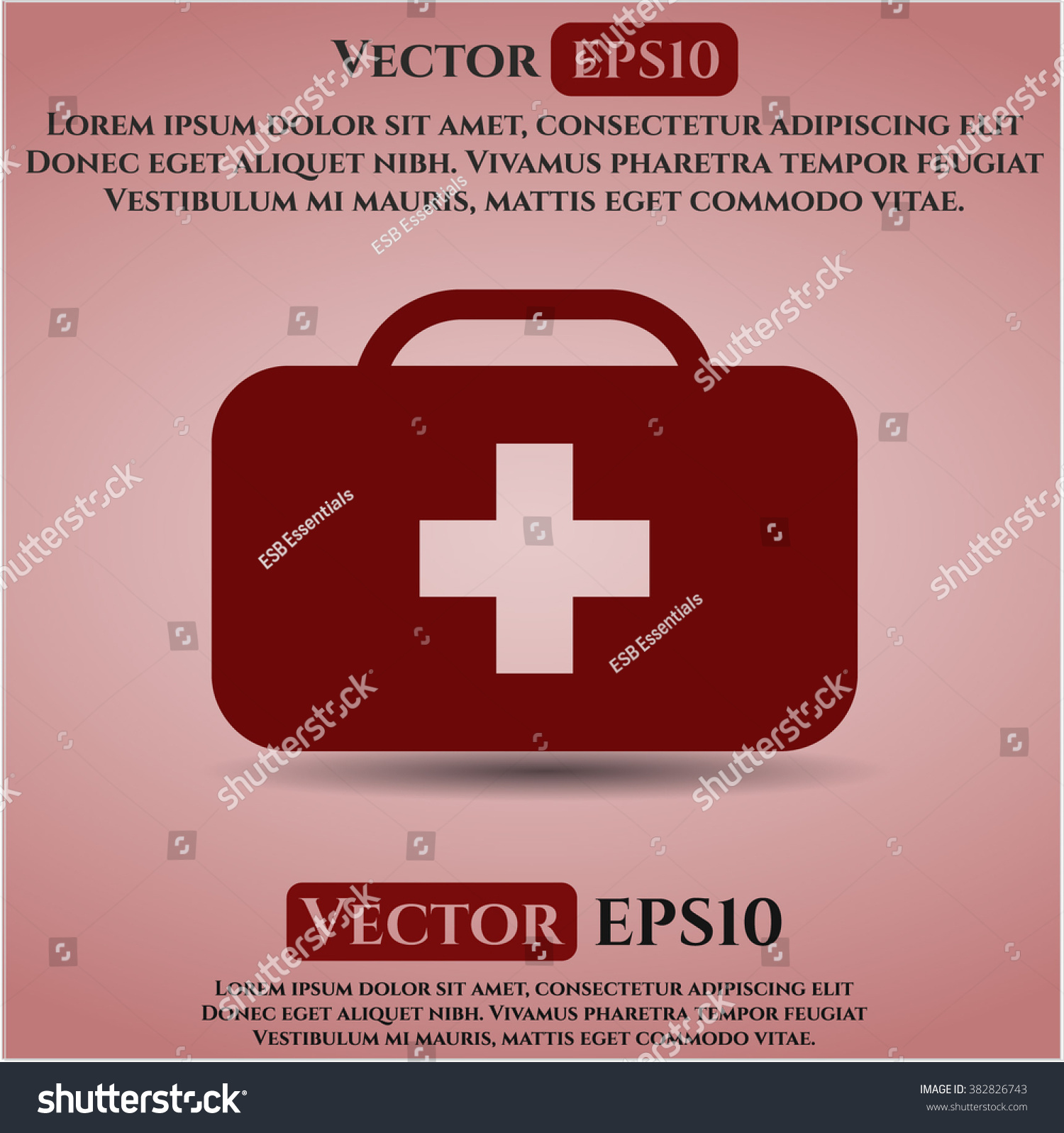 Medical Briefcase Vector Icon Stock Vector (Royalty Free) 382826743 ...