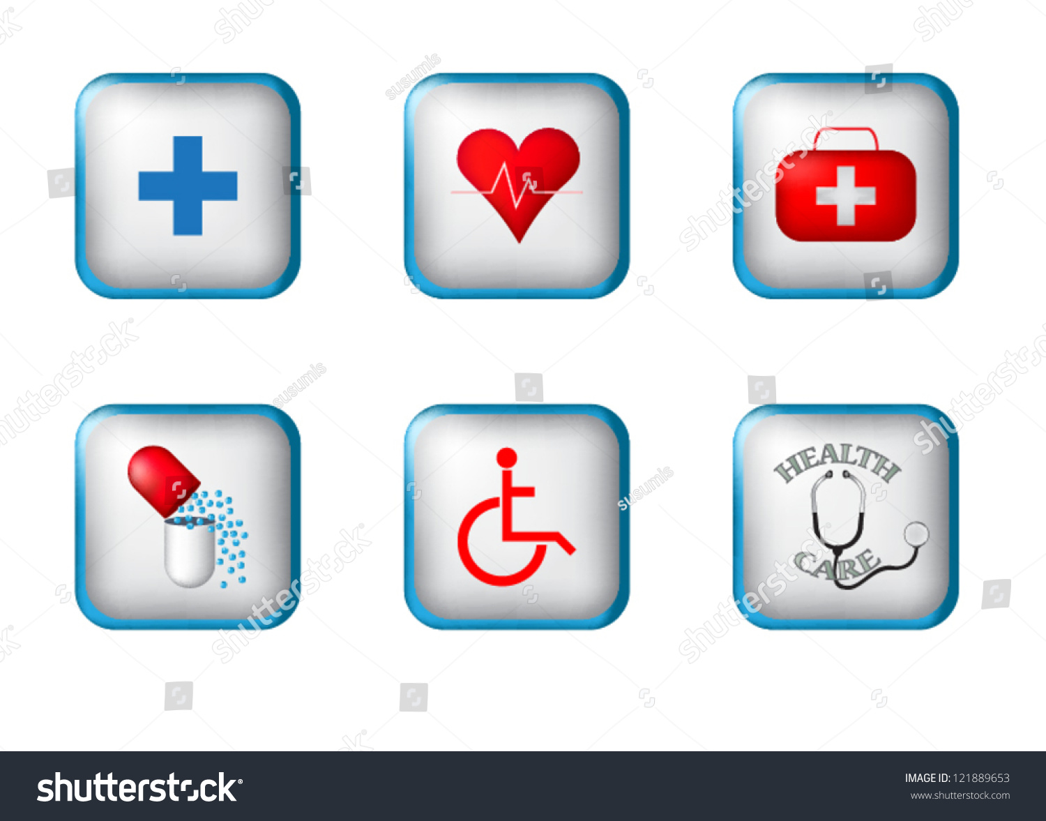 Medical Buttons Stock Vector (Royalty Free) 121889653