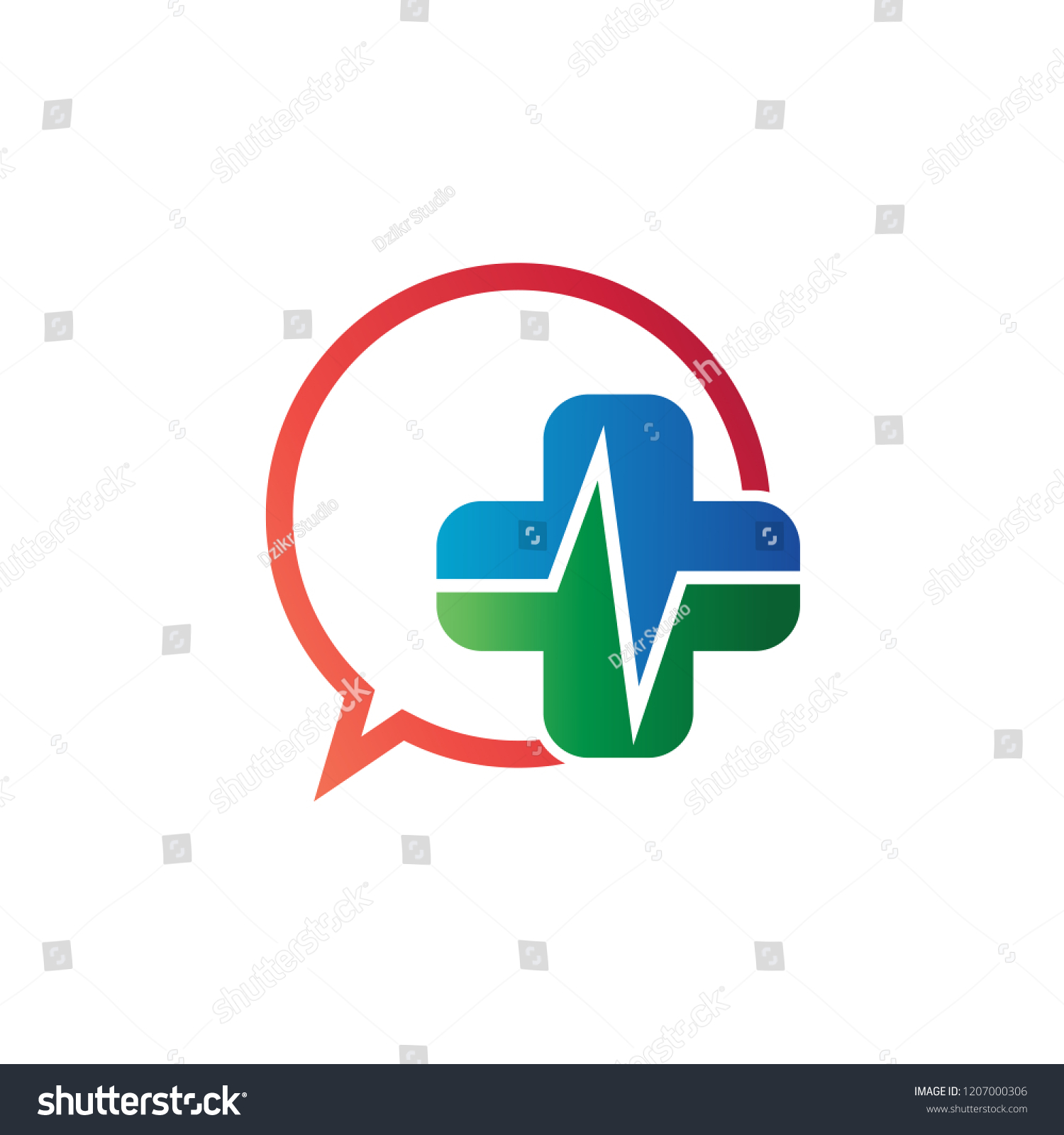 Medical Chat Logo Vector Stock Vector (Royalty Free) 1207000306