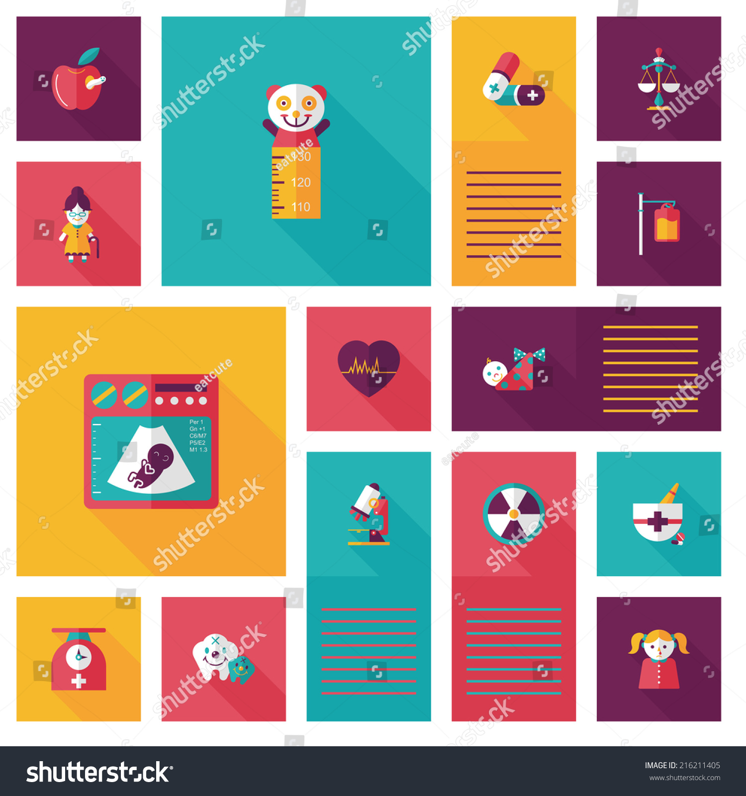 Medical Flat Ui Backgroundeps10 Stock Vector (Royalty Free) 216211405 ...
