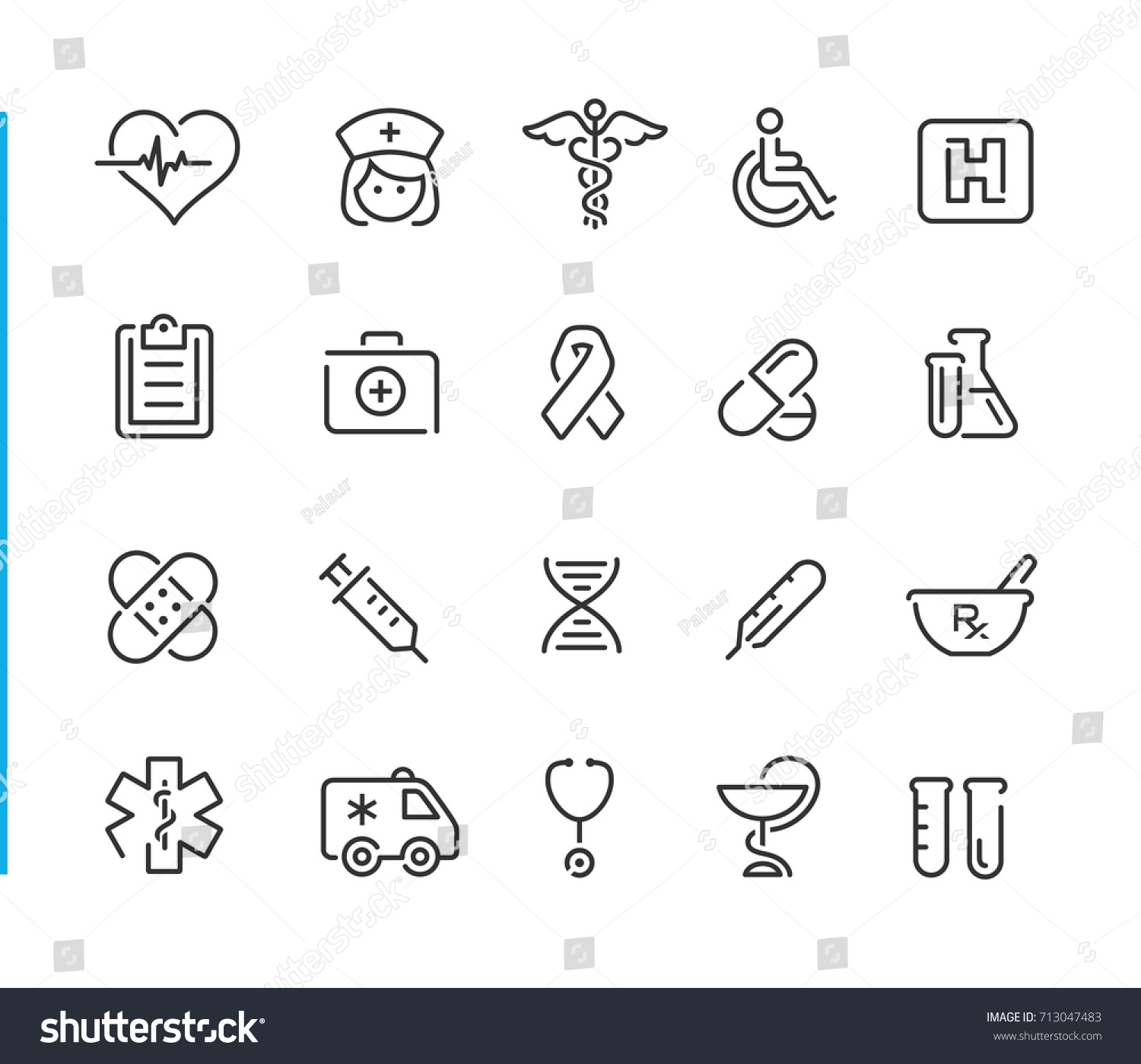 Medical Icon Set Stock Vector (Royalty Free) 713047483 | Shutterstock