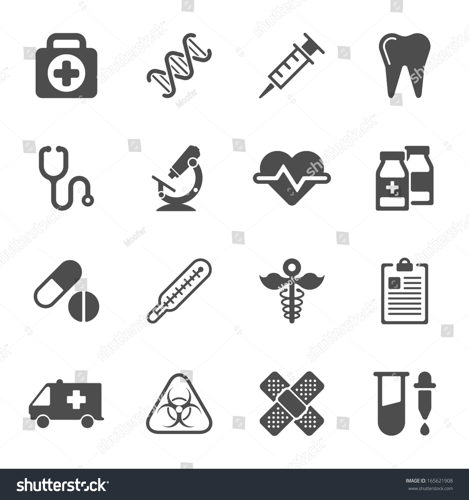 Medical Icons On White Background Vector Stock Vector (Royalty Free ...