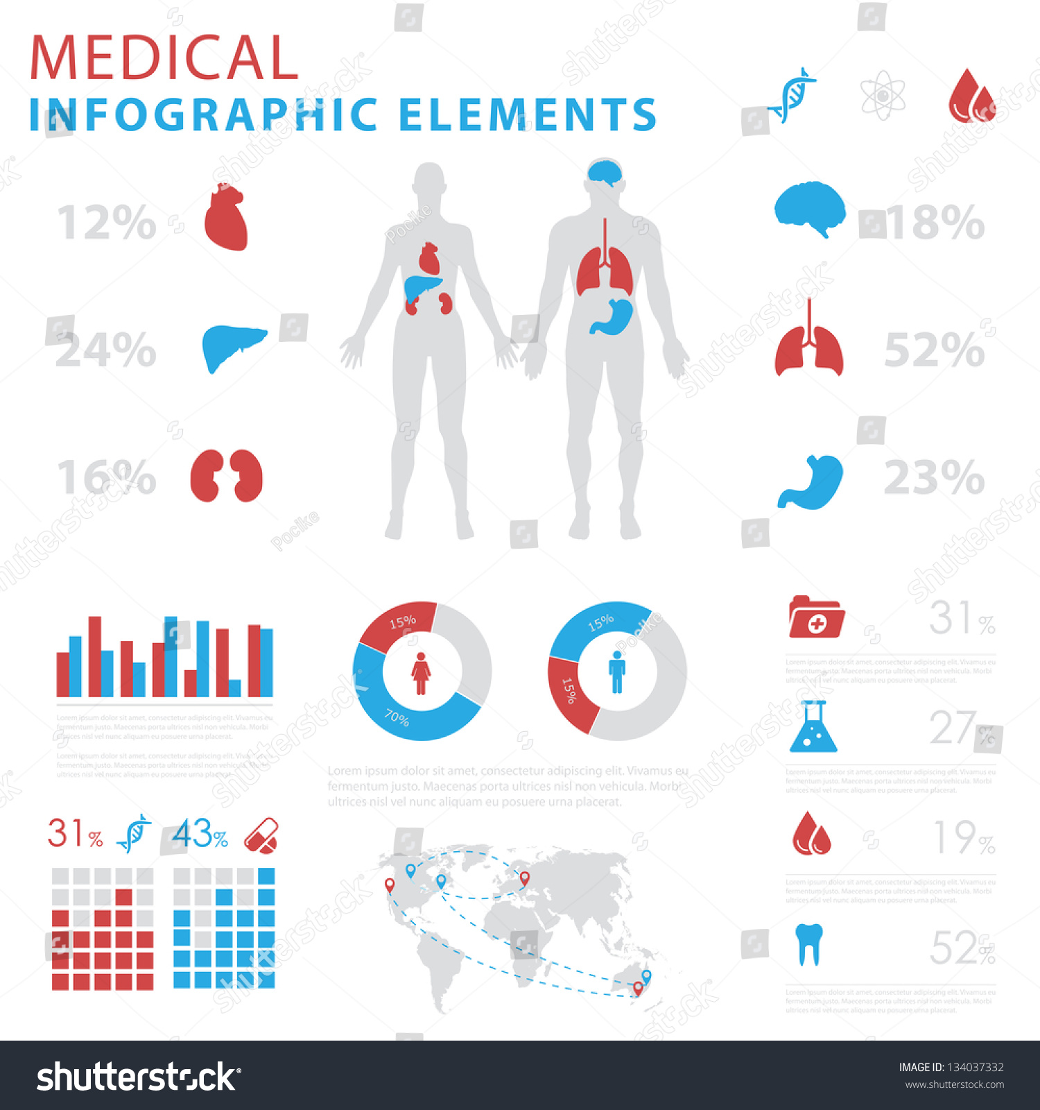 Medical Infographic Elements Stock Vector (Royalty Free) 134037332