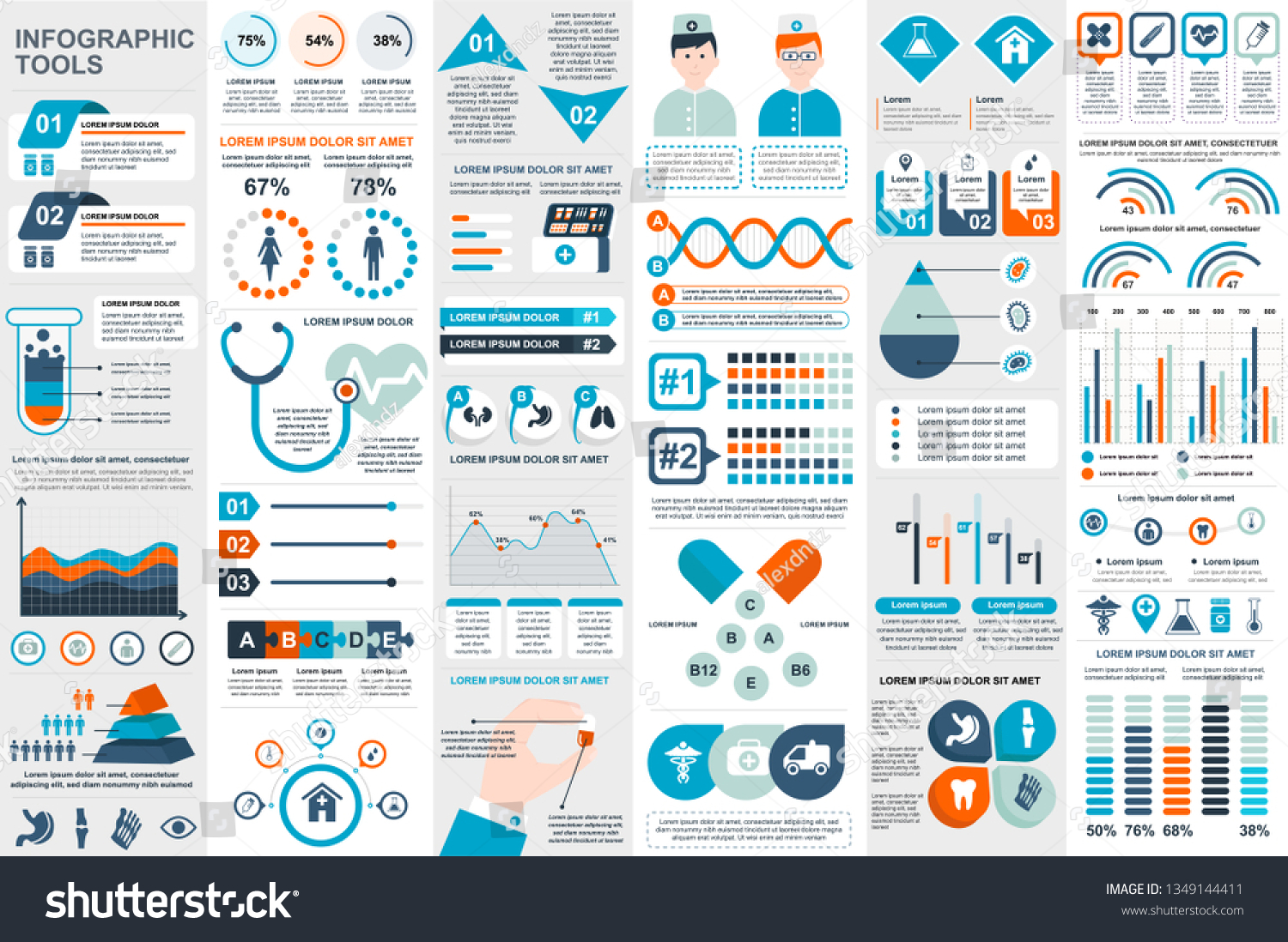 Medical Infographic Elements Data Visualization Vector Stock Vector ...