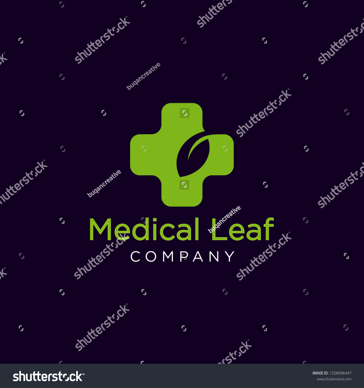 Medical Leaf Logo Stock Vector (Royalty Free) 1328696447