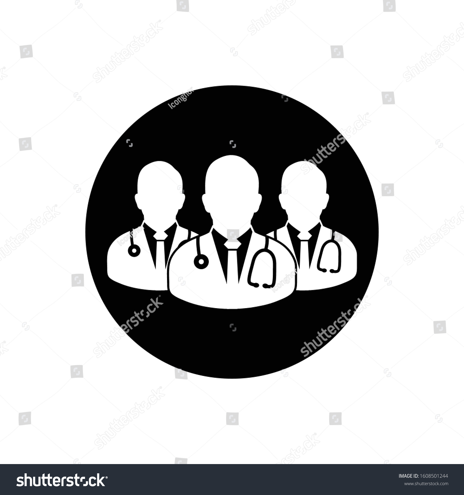 Medical Team Icon Rounded Button Style Stock Vector (Royalty Free ...