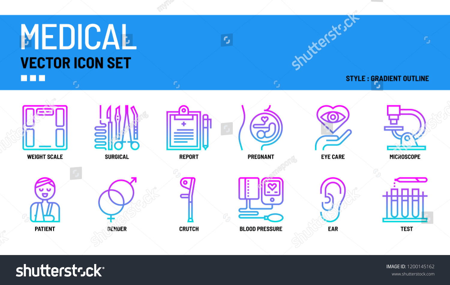 Medical Vector Icon Set Stock Vector (Royalty Free) 1200145162 ...